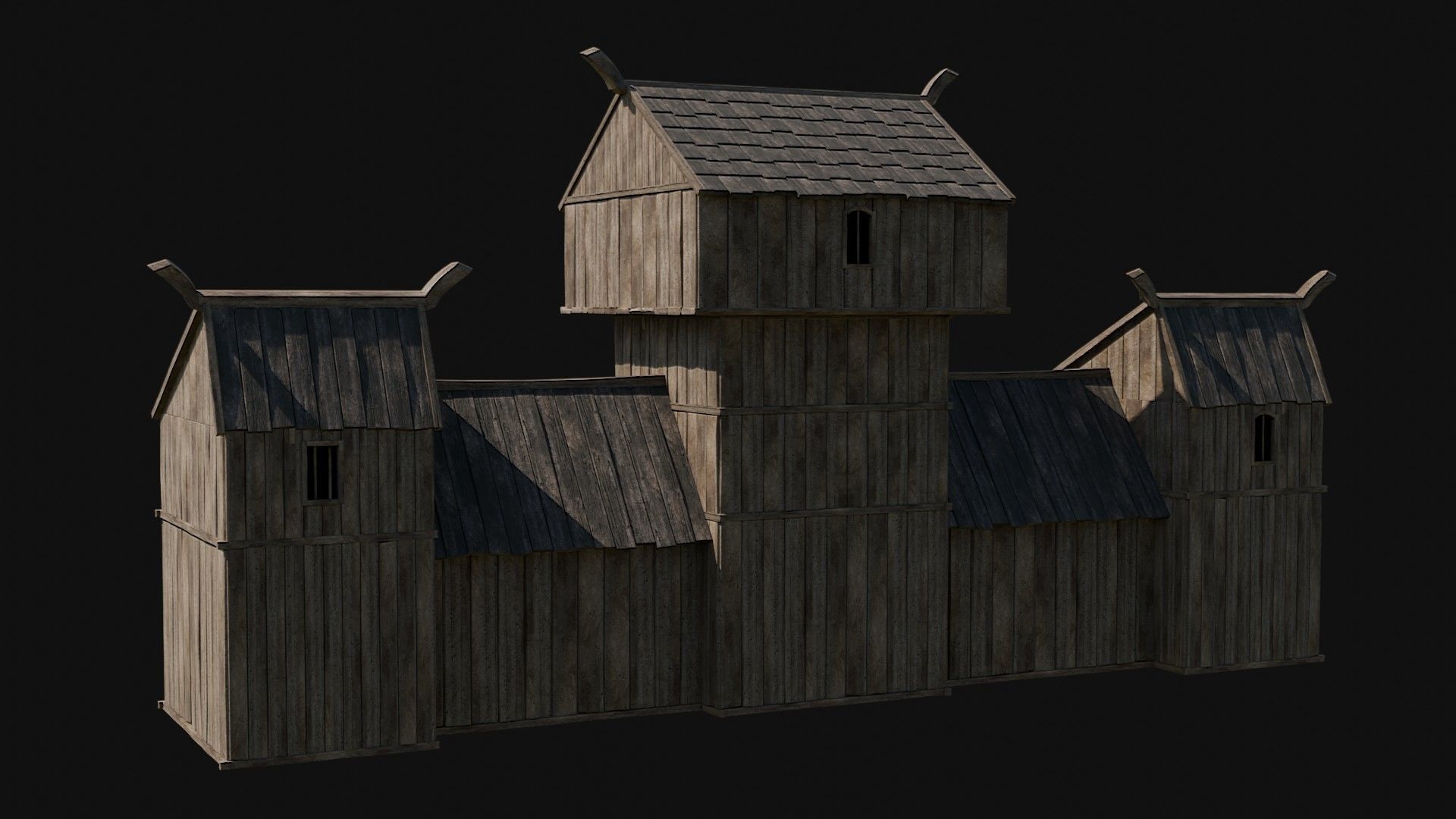 3D model VIKING NORSE FORTRESS FORT WATCHTOWER TOWER MEDIEVAL ...