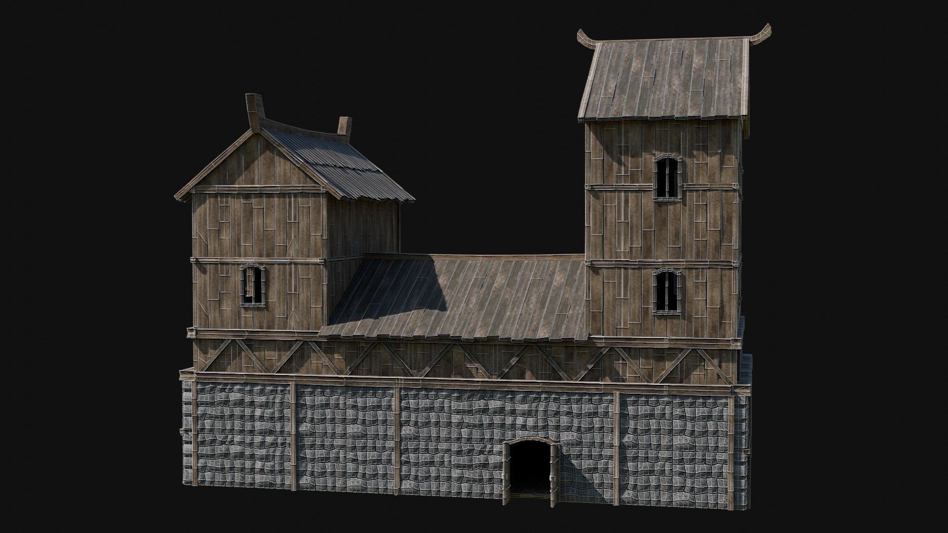 3D model VIKING NORSE FORTRESS FORT WATCHTOWER TOWER MEDIEVAL ...