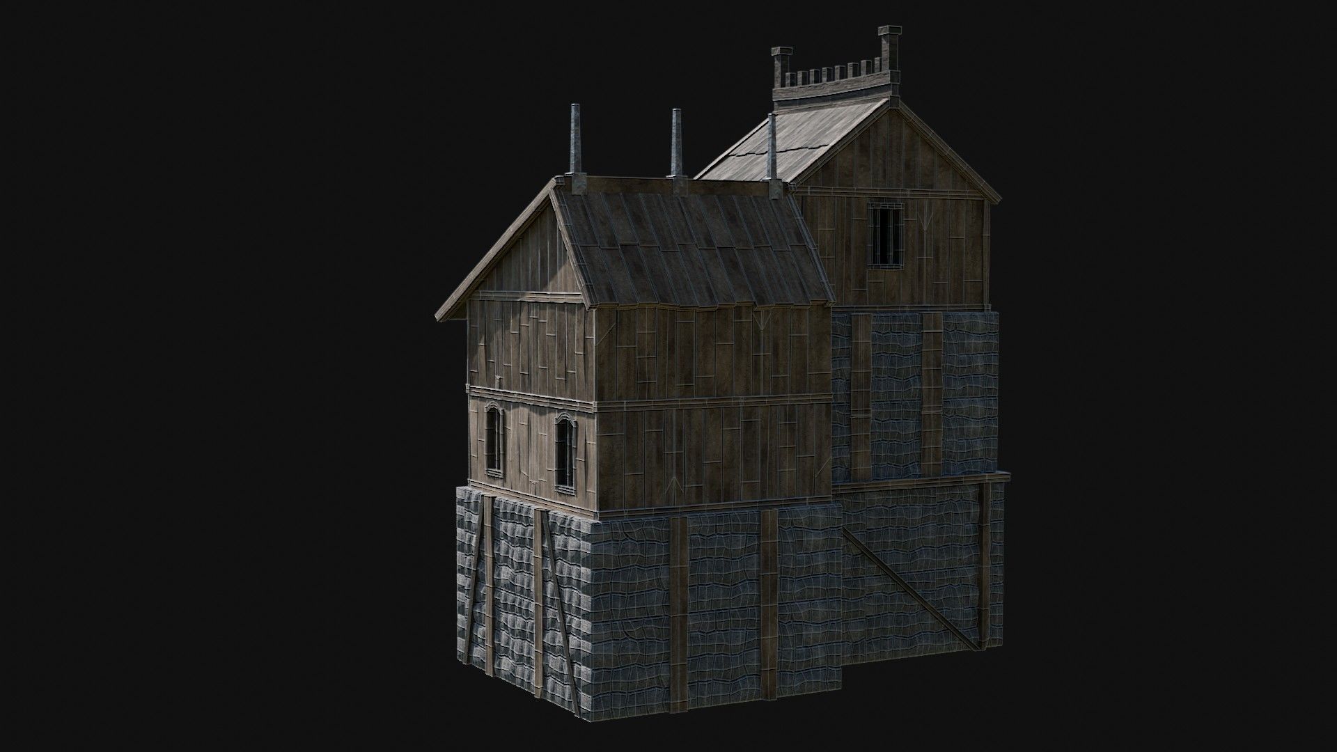 3D model VIKING NORSE FORTRESS FORT WATCHTOWER TOWER MEDIEVAL ...