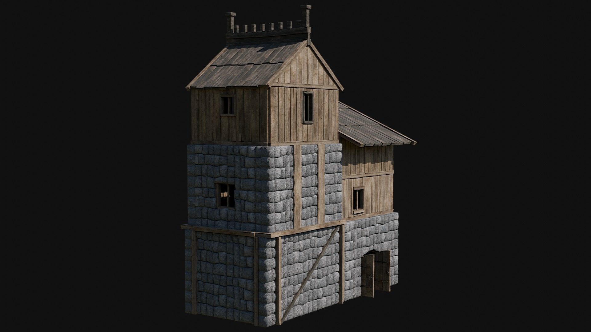3D model VIKING NORSE FORTRESS FORT WATCHTOWER TOWER MEDIEVAL ...