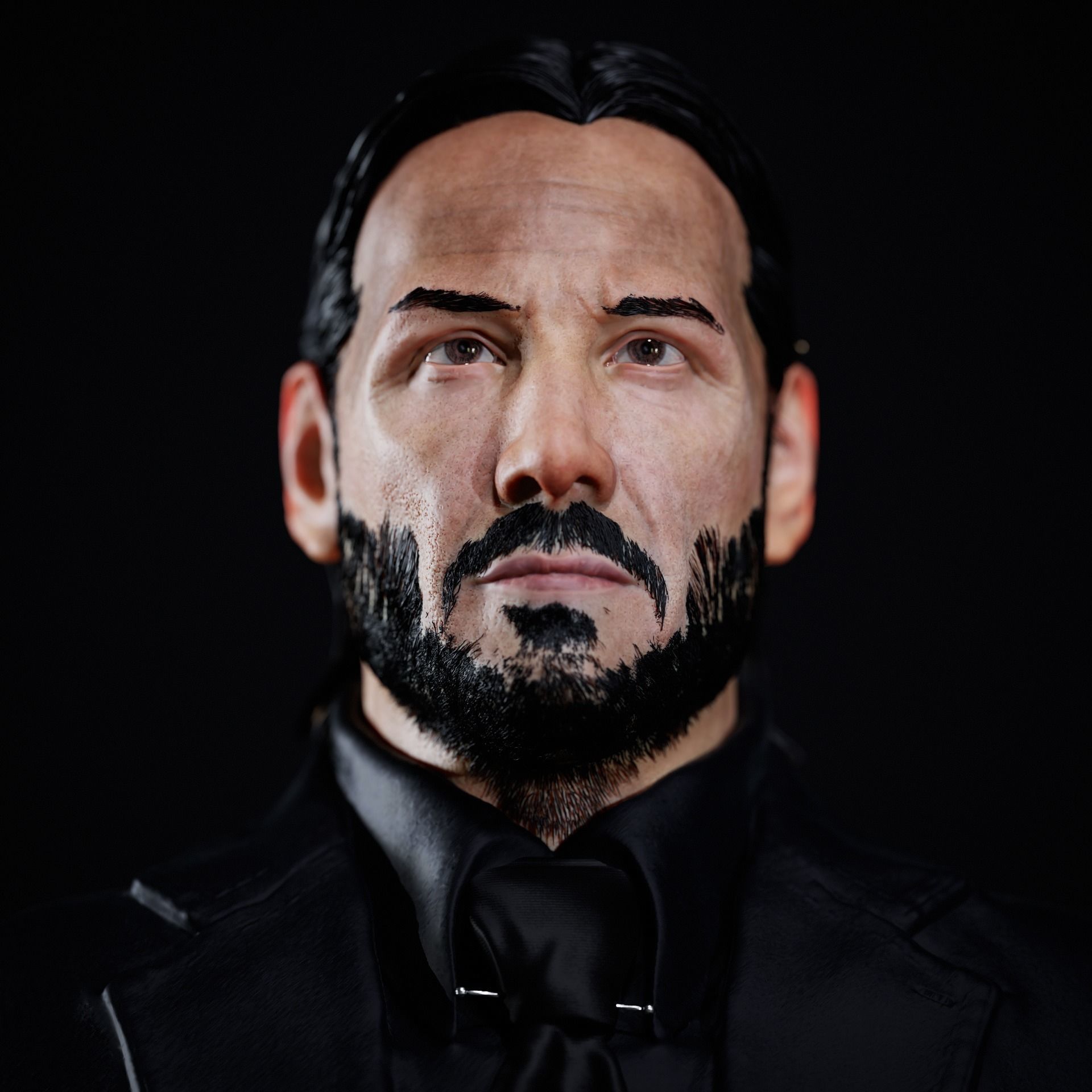 Keanu Reeves -John Wick Statue Bust Head 3D model 3D printable | CGTrader