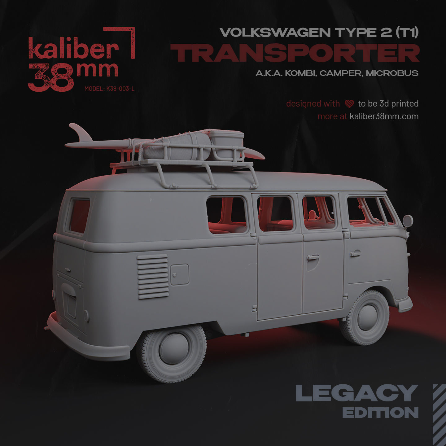 VOLKSWAGEN TYPE2 T1 TRANSPORTER AKA KOMBI CAMPER MICROBUS - 3D model 3D ...
