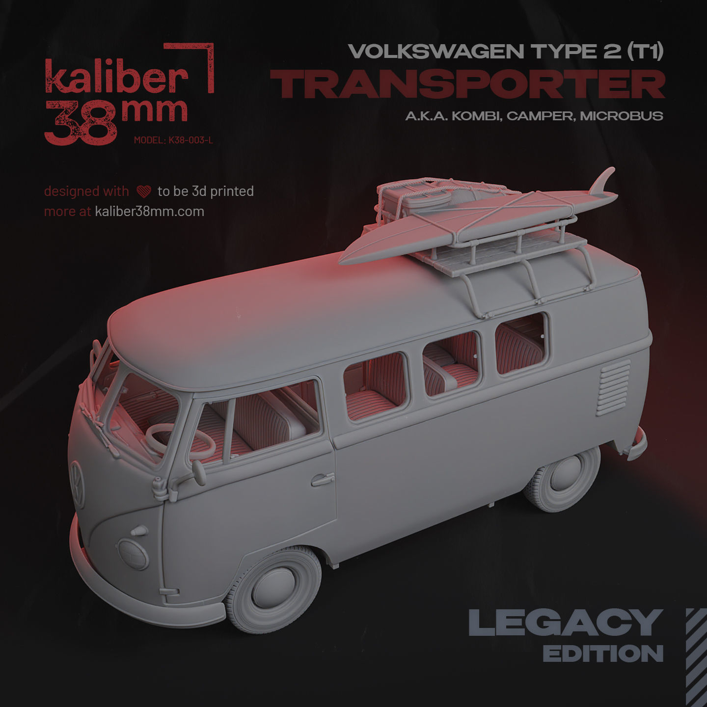 VOLKSWAGEN TYPE2 T1 TRANSPORTER AKA KOMBI CAMPER MICROBUS - 3D model 3D ...