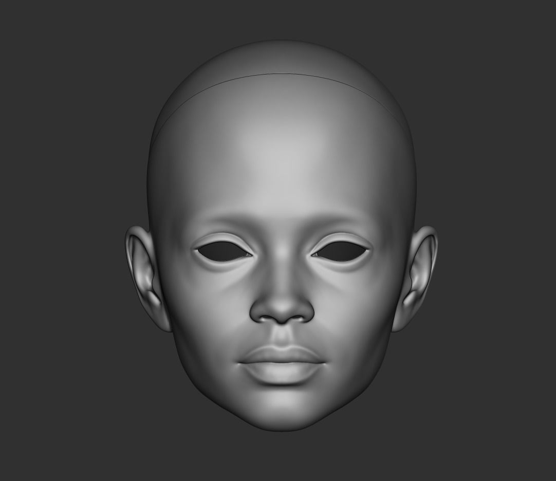 Head 3D model bjd doll Femalearticulated doll ooak 3d face 3D model ...