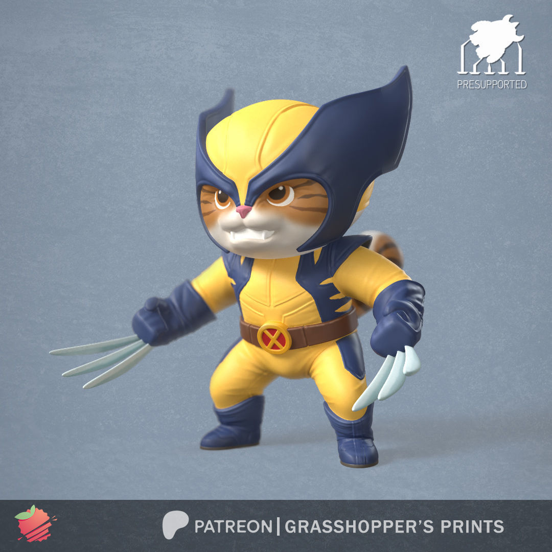 Catverine aka Wolverine Cat 3D model 3D printable | CGTrader