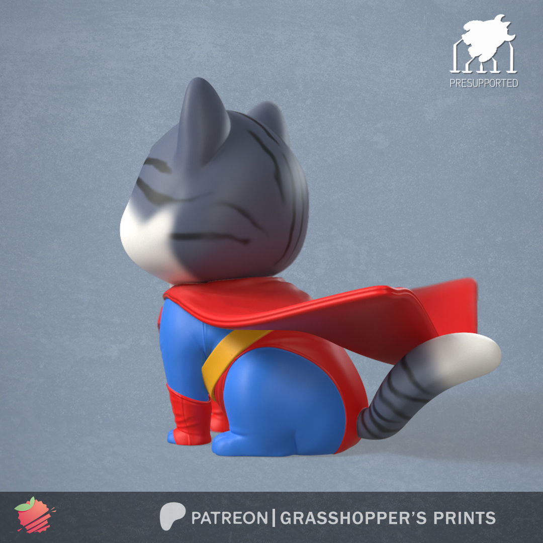 Supercat aka Superman cat 3D model 3D printable | CGTrader