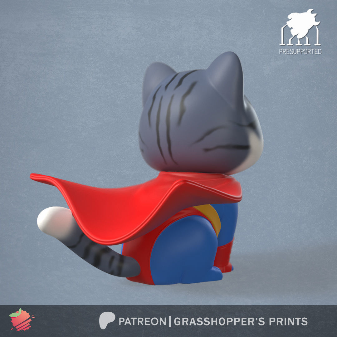 Supercat aka Superman cat 3D model 3D printable | CGTrader