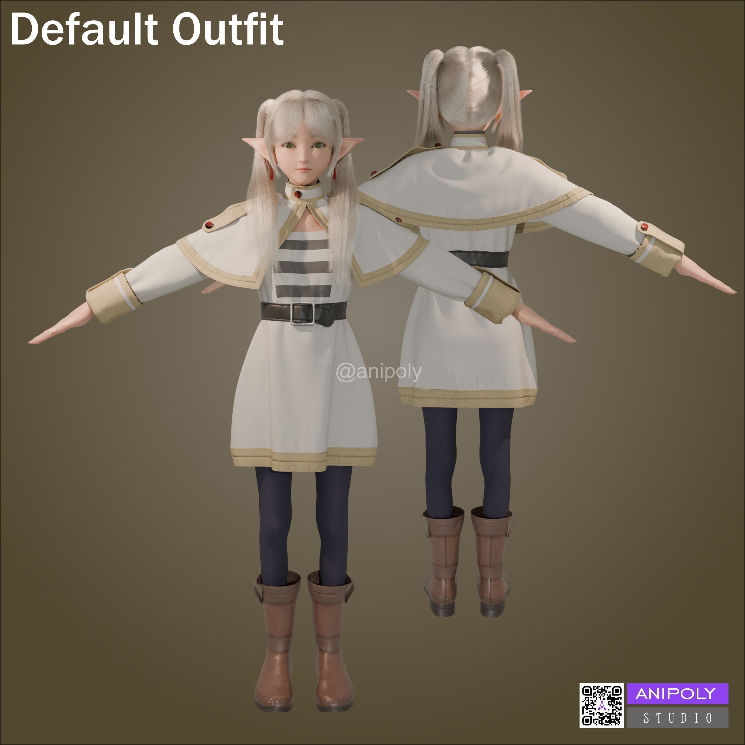 Frieren 3D Realistic Anime Character 3D model rigged | CGTrader
