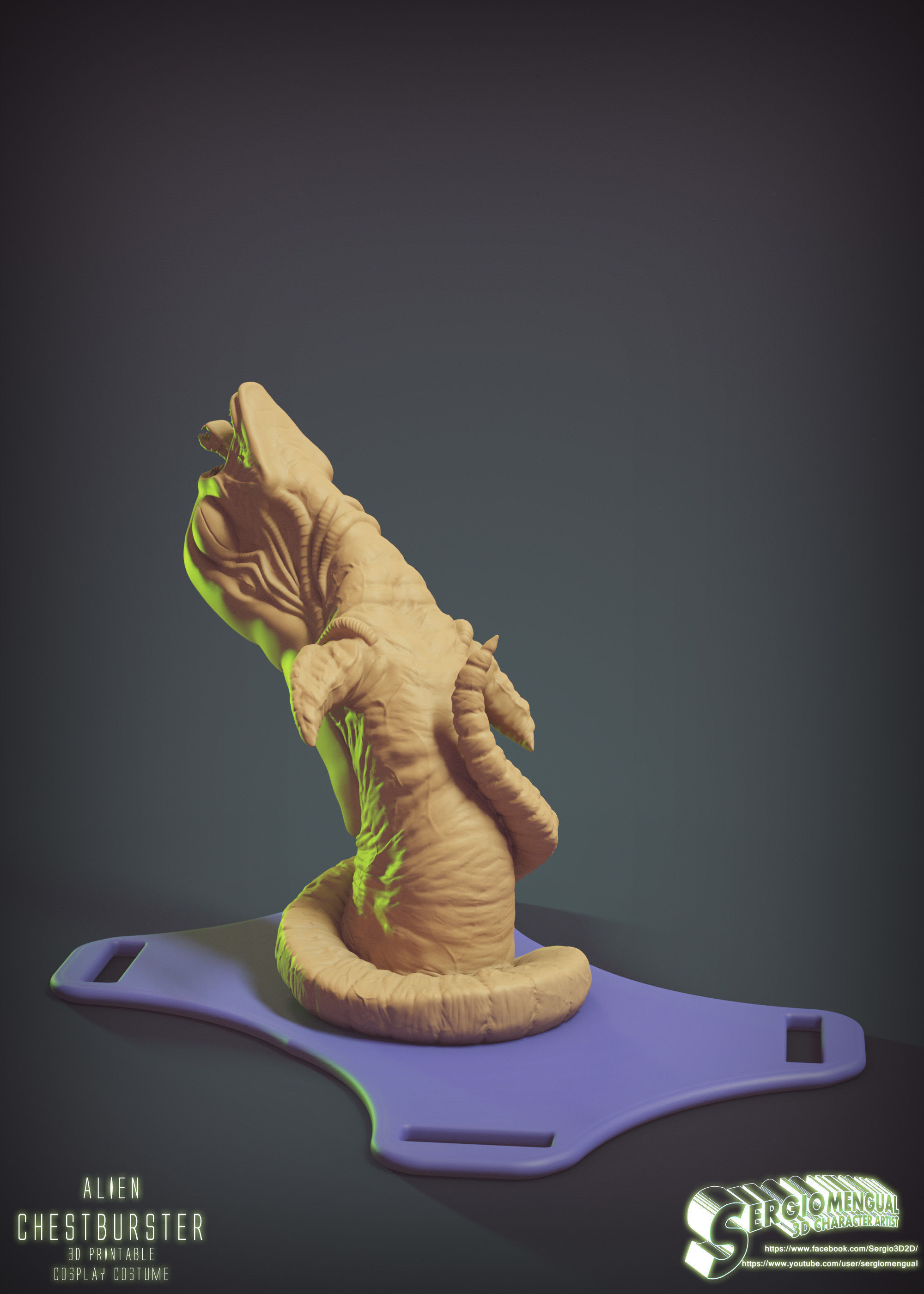 Alien Chestburster 3D Printable Cosplay Costume 3D model 3D printable ...