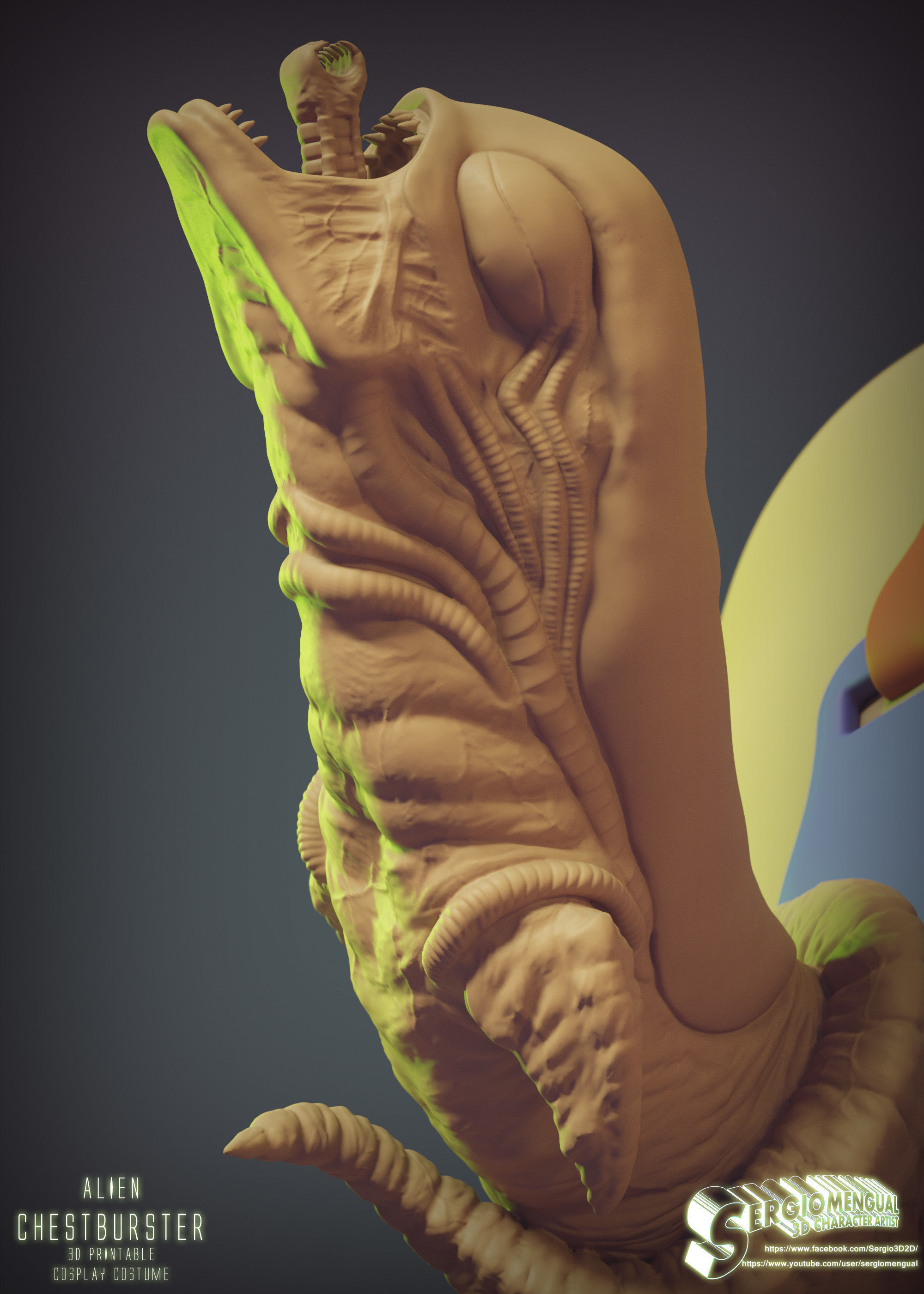 Alien Chestburster 3D Printable Cosplay Costume 3D model 3D printable ...