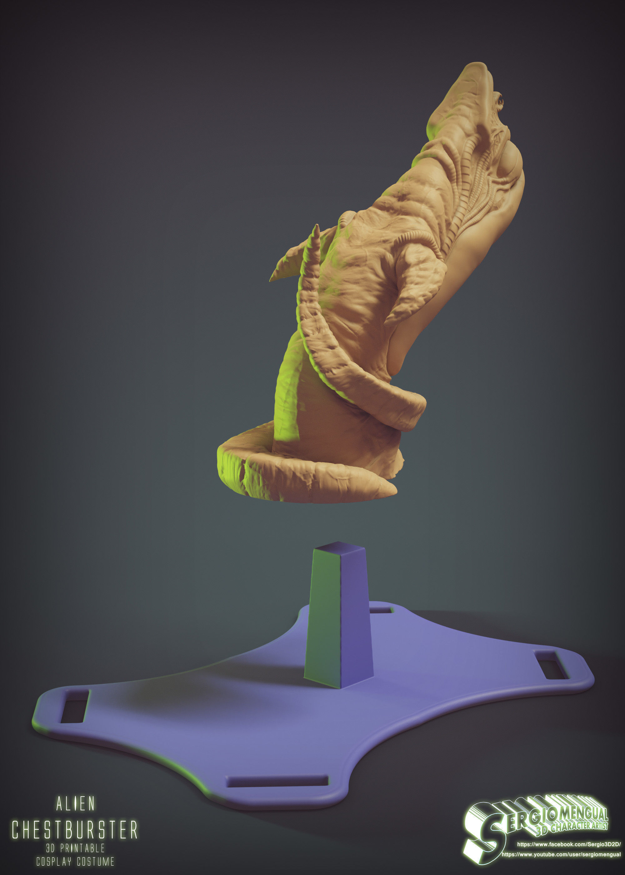 Alien Chestburster 3D Printable Cosplay Costume 3D model 3D printable ...