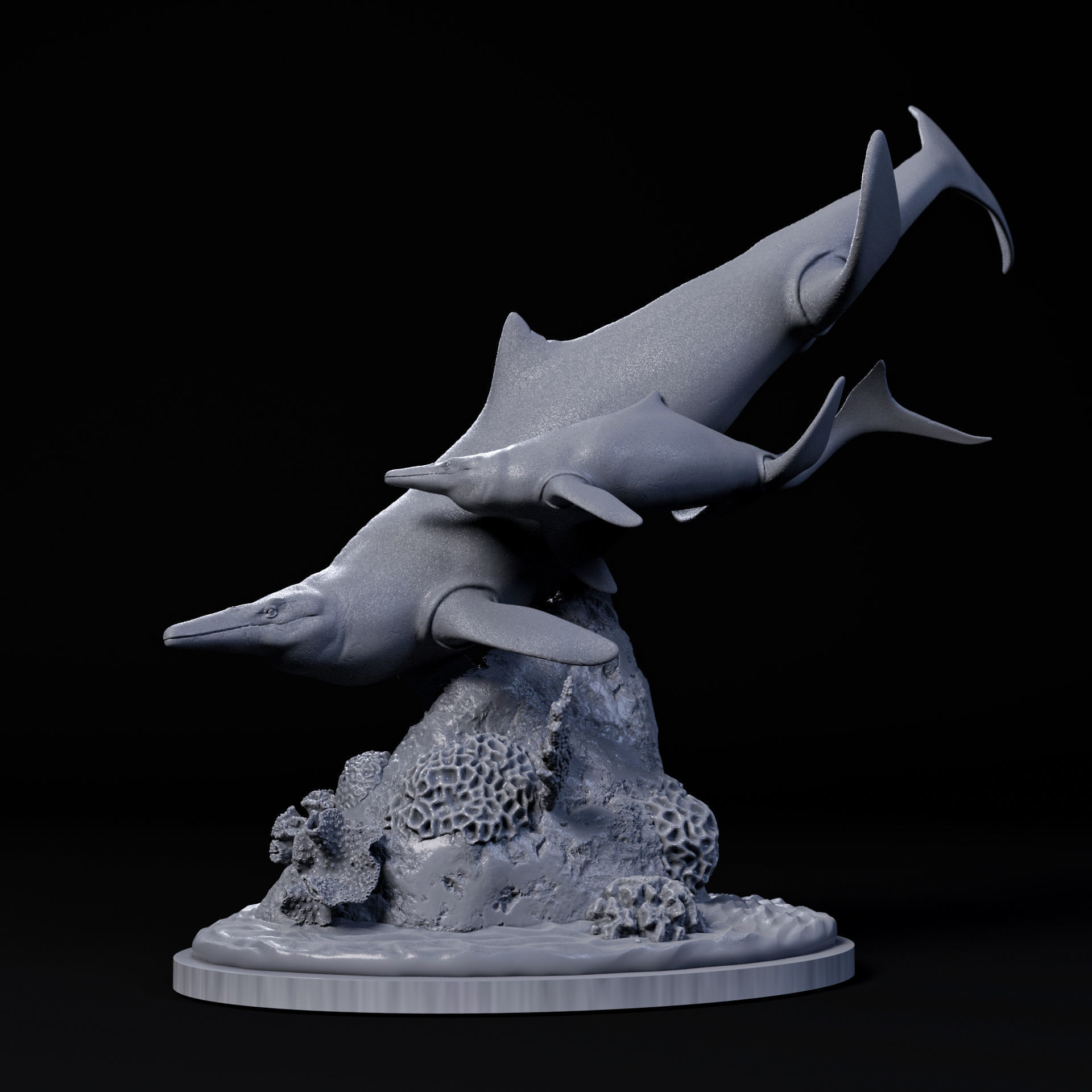 Megapterygius wakayamaensis mother and calf 1-35 scale 3D model 3D ...