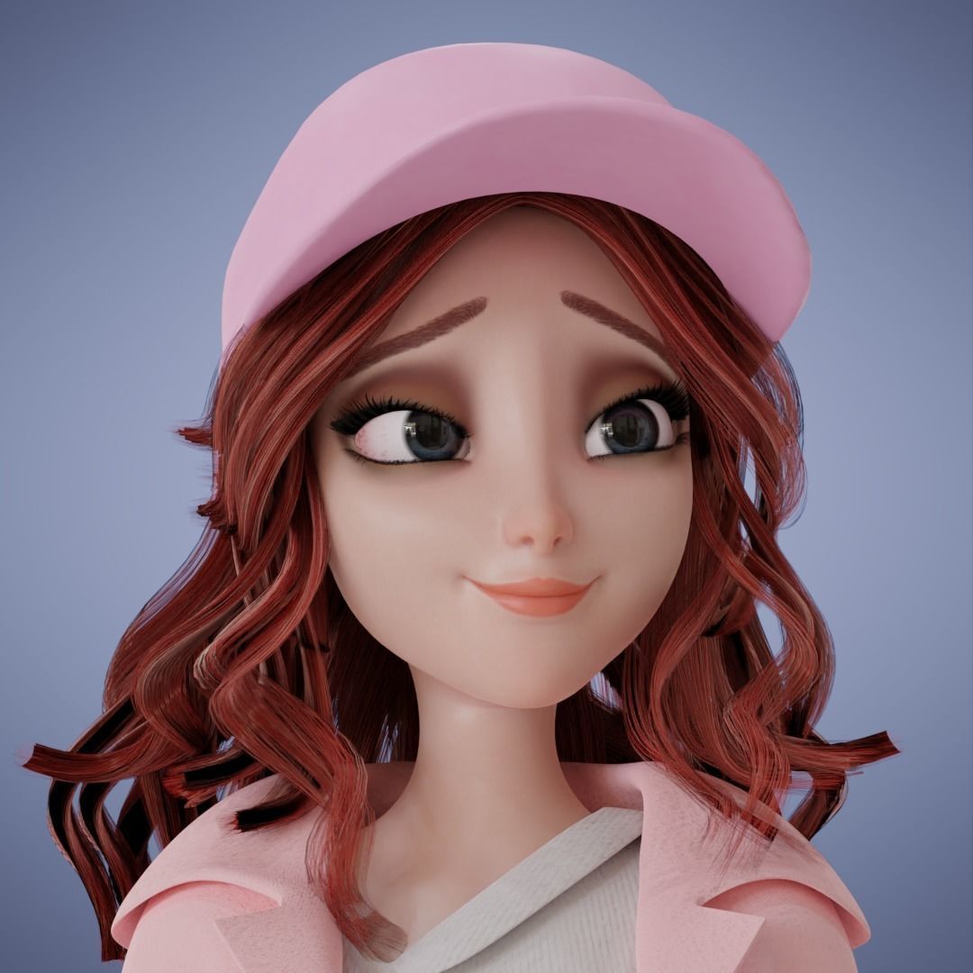 Girl 3D Cartoon Rigging 3D model rigged | CGTrader