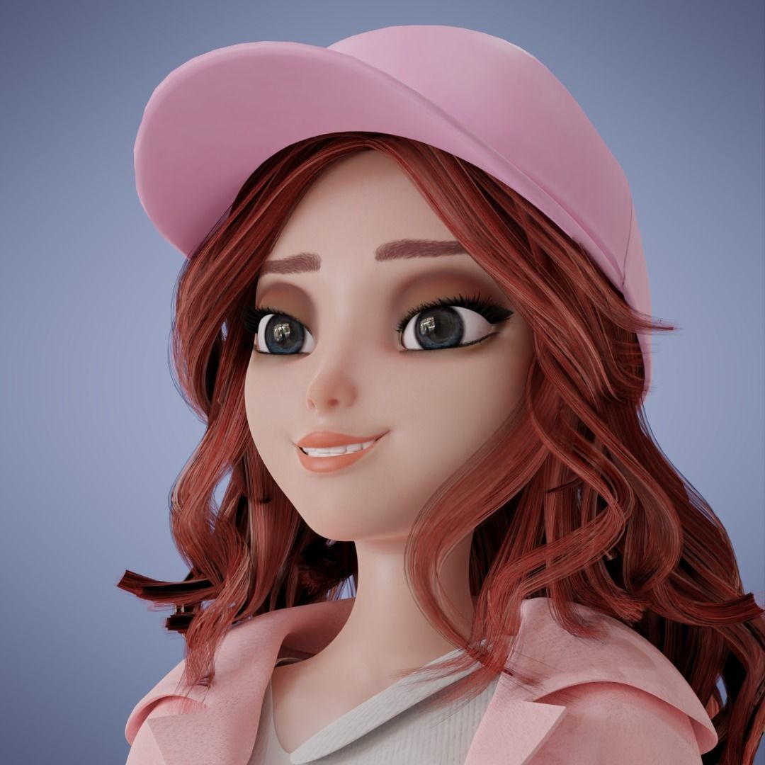 Girl 3D Cartoon Rigging 3D model rigged | CGTrader