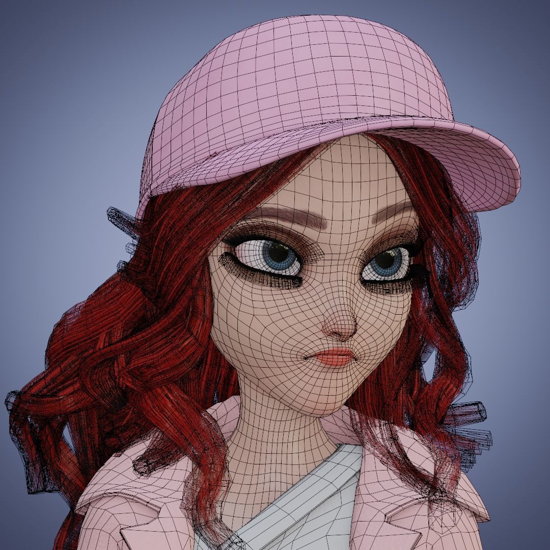 Girl 3D Cartoon Rigging 3D model rigged | CGTrader