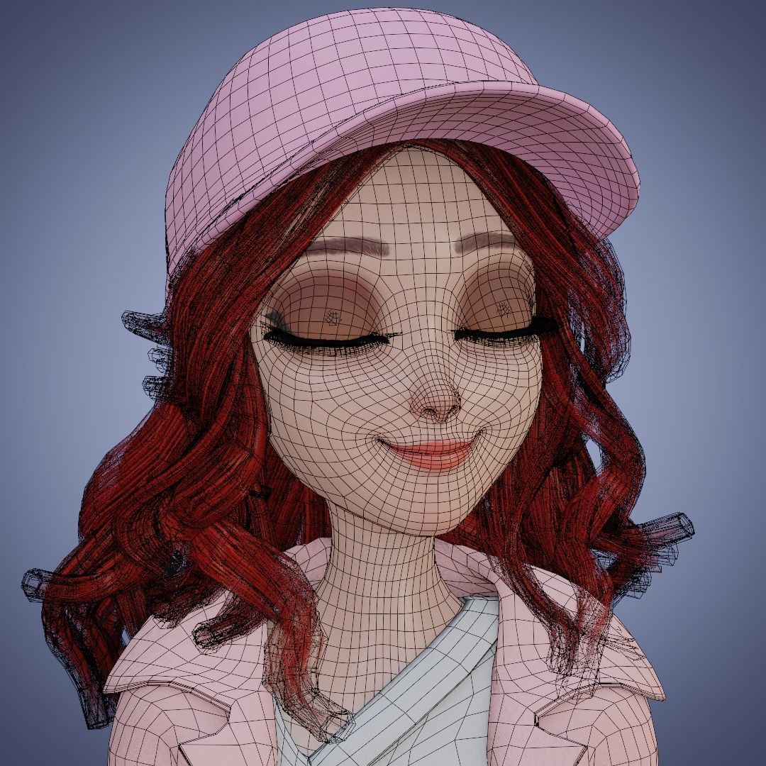 Girl 3D Cartoon Rigging 3D model rigged | CGTrader