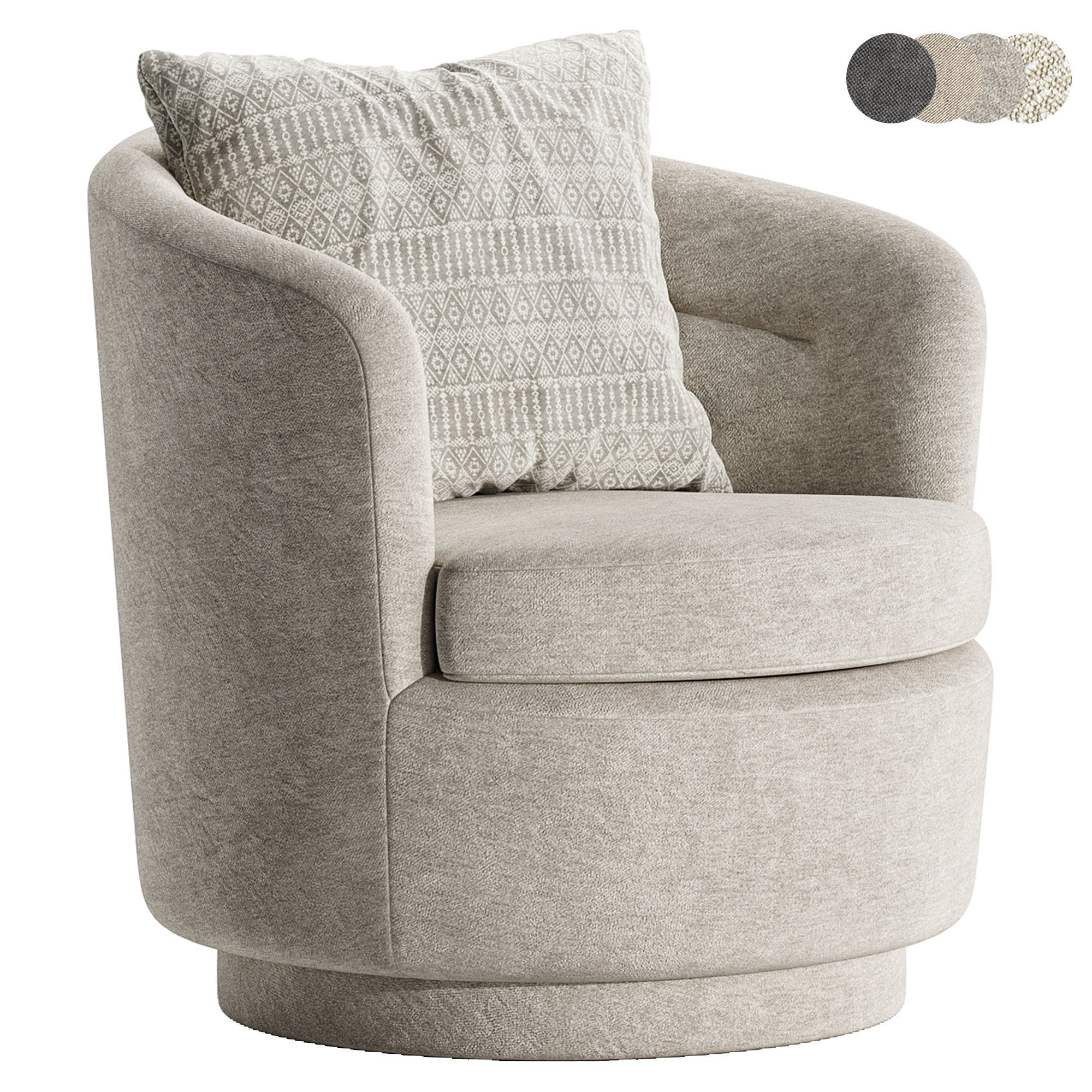 Viv Swivel Chair By westelm free 3D model | CGTrader