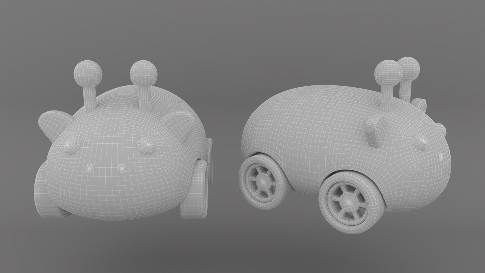 3D model Cartoon Animal Car Cute Pack 01 VR / AR / low-poly | CGTrader