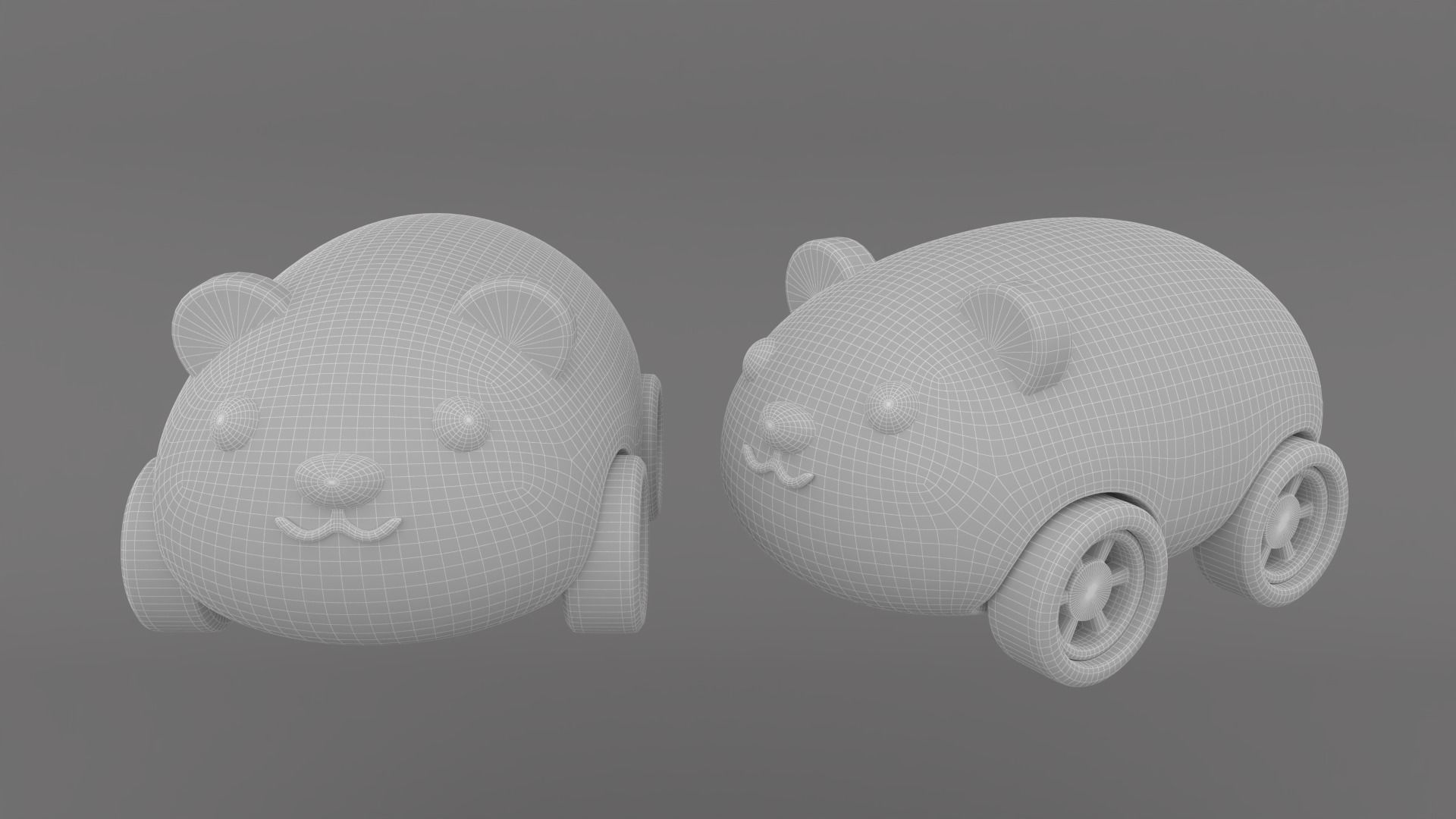 3D model Cartoon Animal Car Cute Pack 01 VR / AR / low-poly | CGTrader