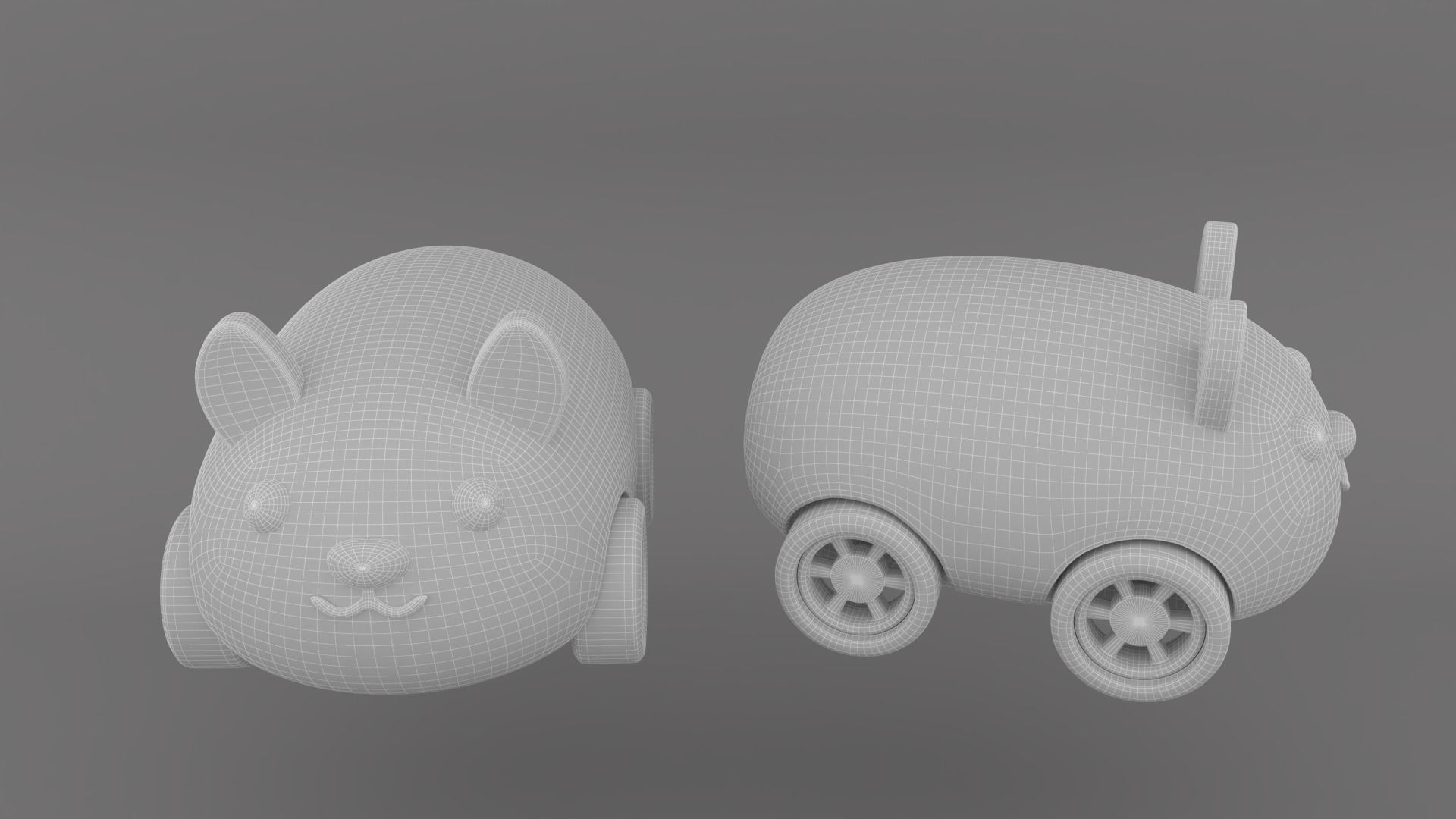 3D model Cartoon Animal Car Cute Pack 01 VR / AR / low-poly | CGTrader