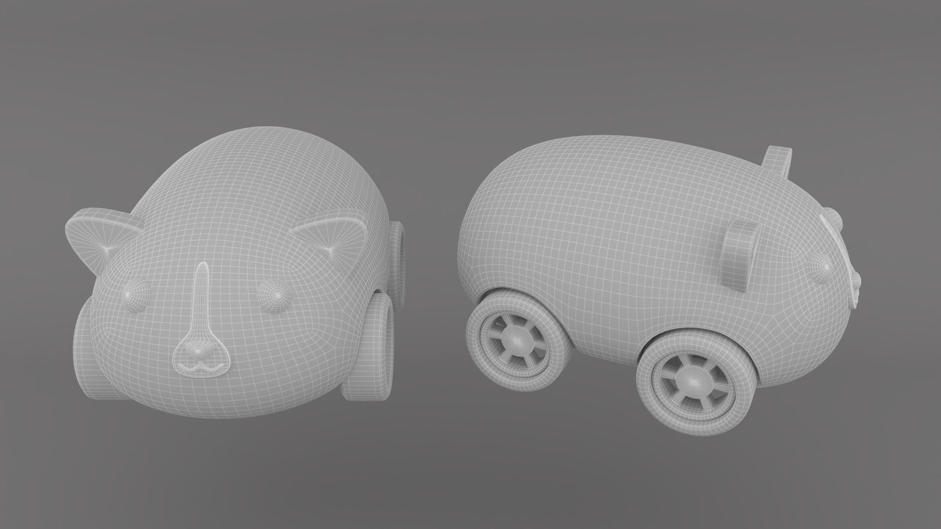 3D model Cartoon Animal Car Cute Pack 01 VR / AR / low-poly | CGTrader