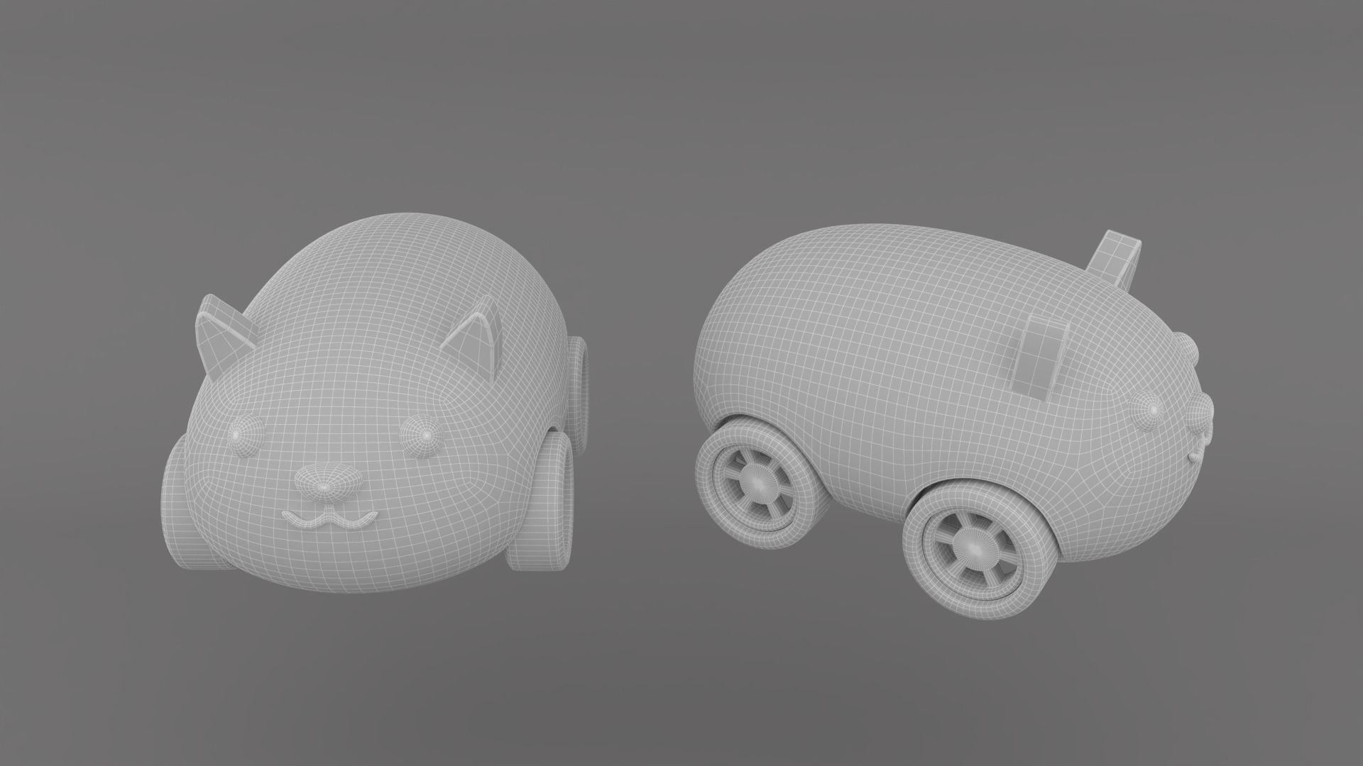 3D model Cartoon Animal Car Cute Pack 01 VR / AR / low-poly | CGTrader