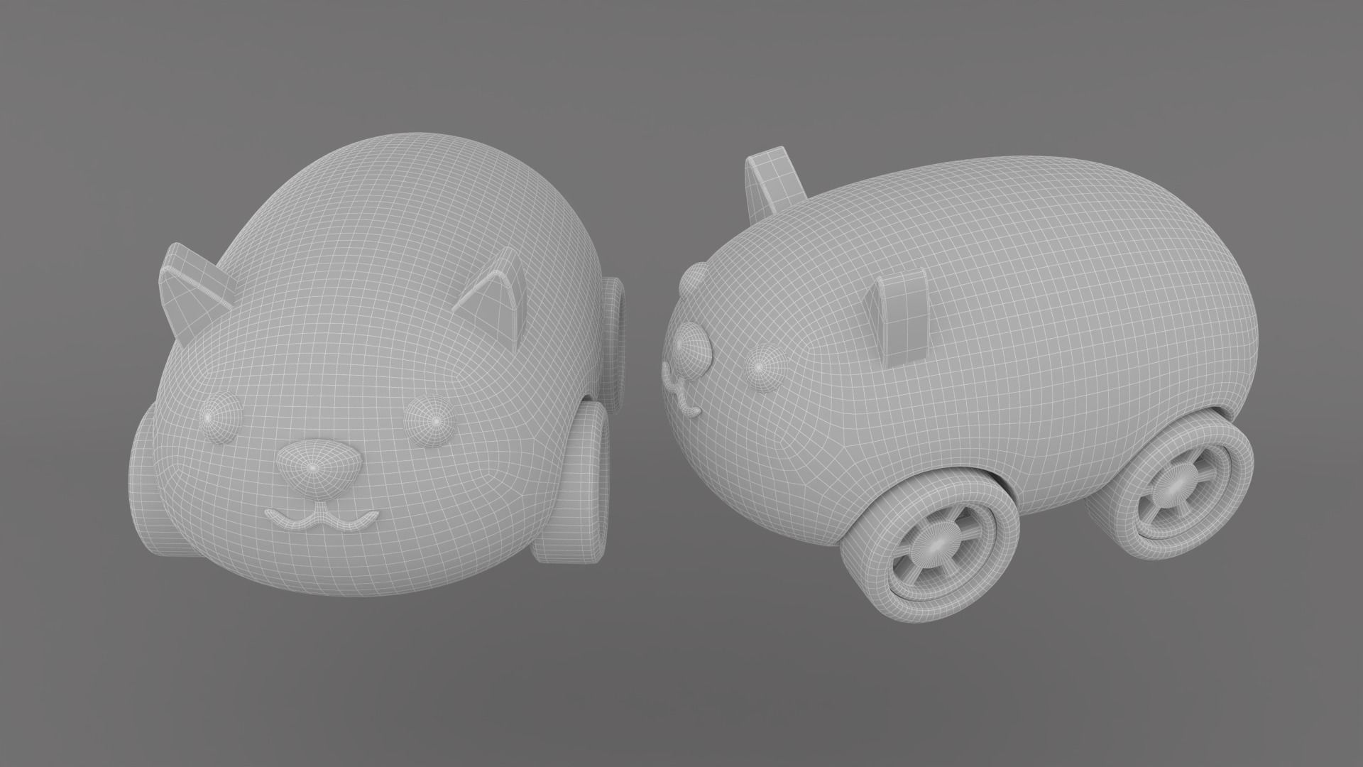 3D model Cartoon Animal Car Cute Pack 01 VR / AR / low-poly | CGTrader