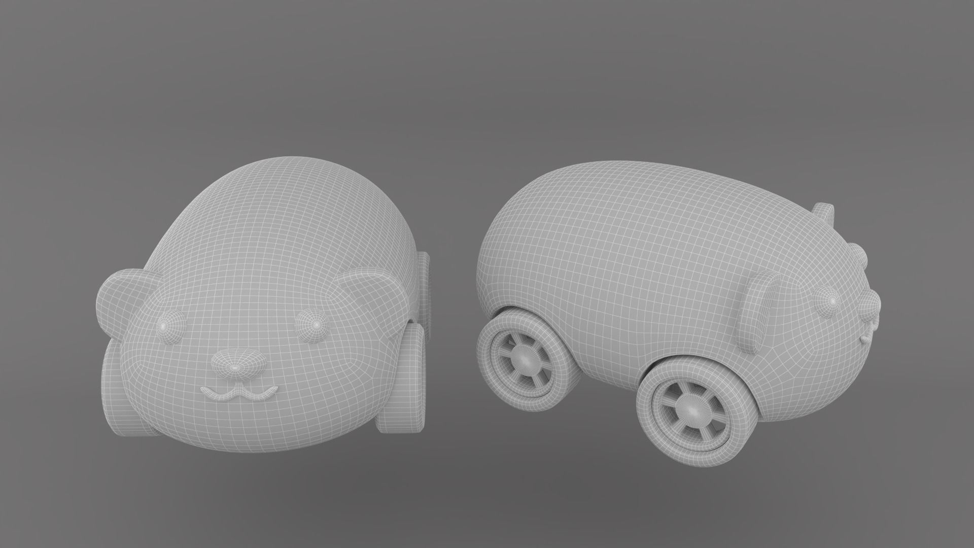3D model Cartoon Animal Car Cute Pack 01 VR / AR / low-poly | CGTrader
