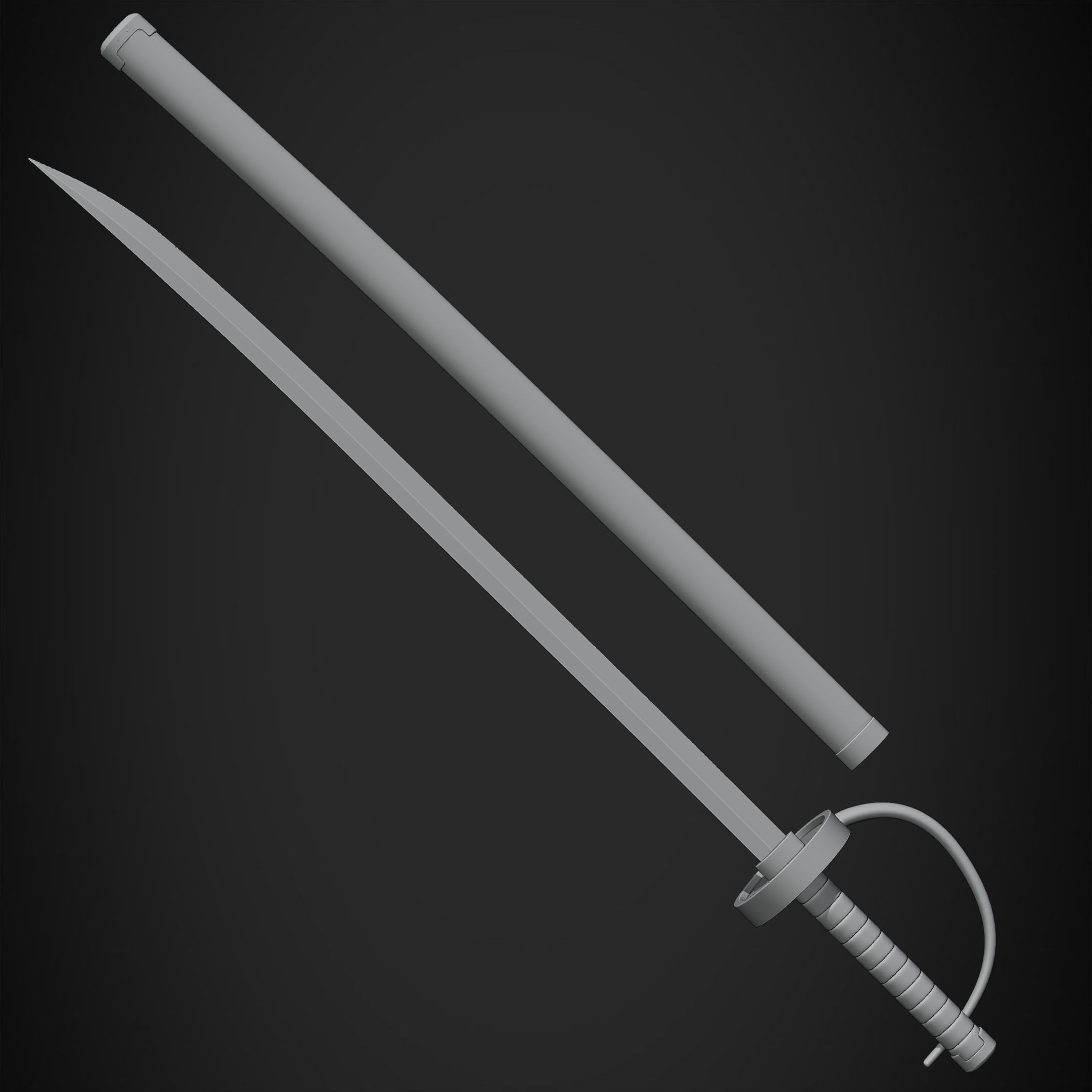 One Piece Shanks Gryphon Blade and Scabbard for Cosplay 3D model 3D ...