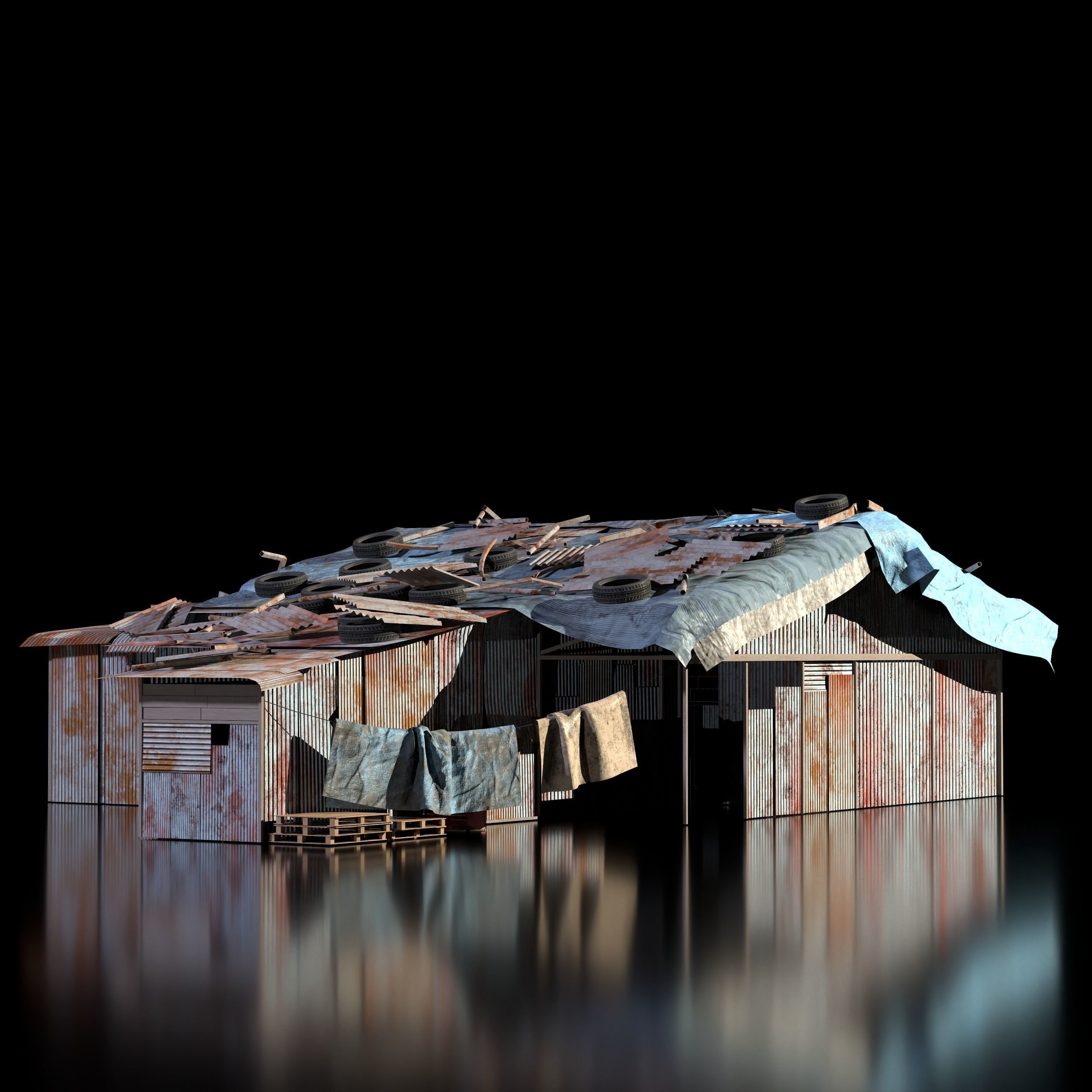 Shanty Town Kitbash 3D model | CGTrader