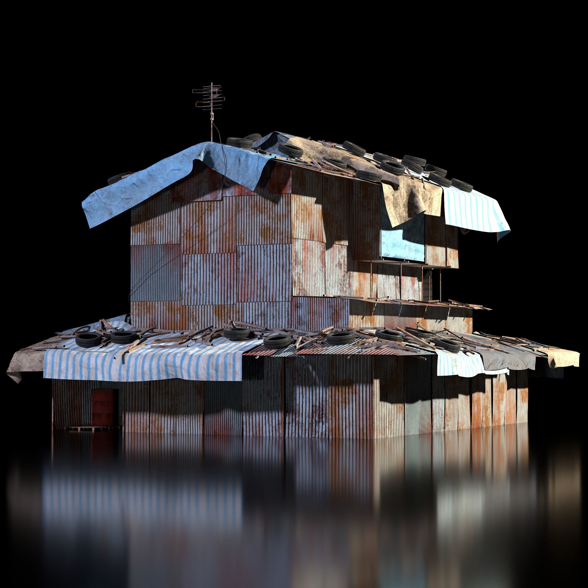 Shanty Town Kitbash 3D model | CGTrader