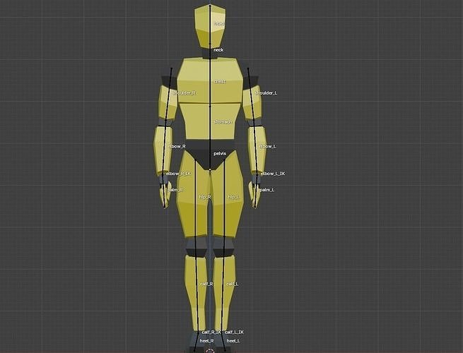 Simple Character Rigged IK free VR / AR / low-poly 3D model rigged ...