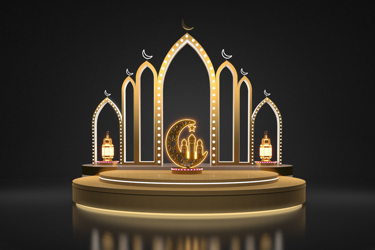 Islamic Ramadan EID Decoration fine-tuned STUDIO LIGHT SETUP 3D model ...
