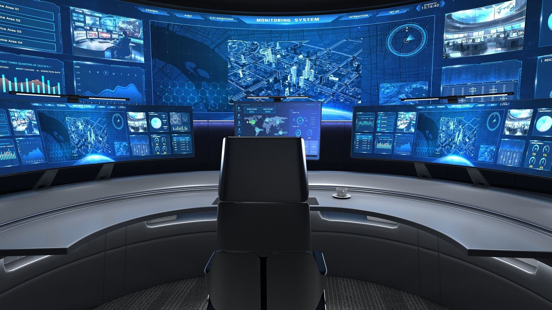 Small control room 3D model | CGTrader