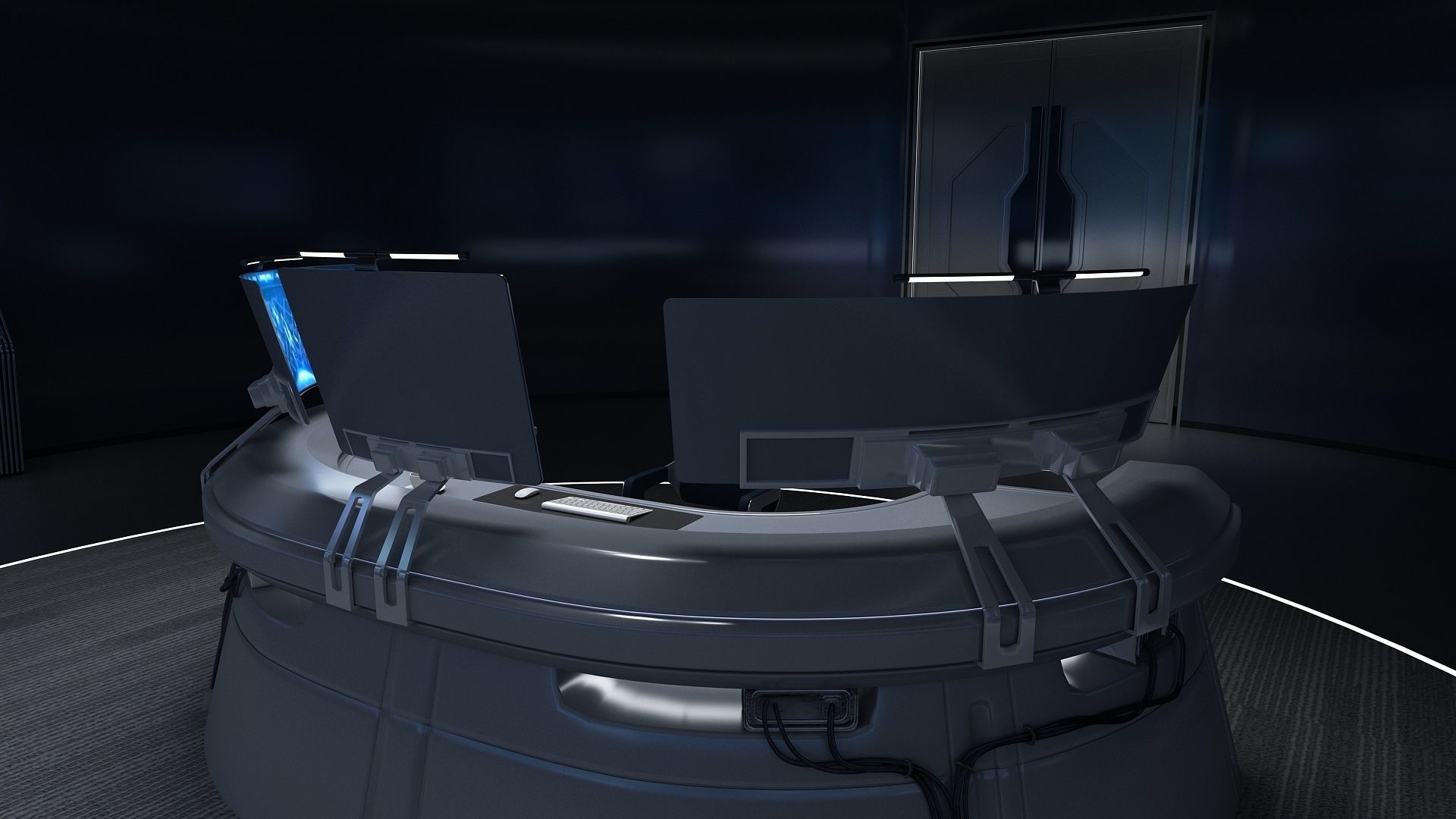 Small control room 3D model | CGTrader