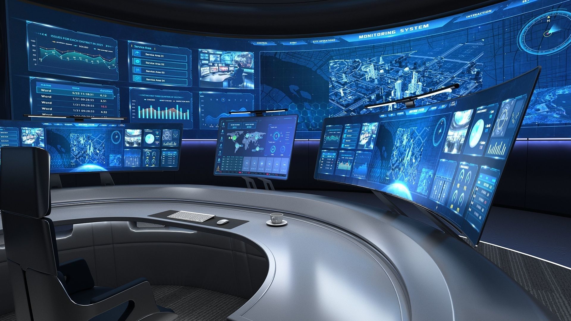 Small control room 3D model | CGTrader