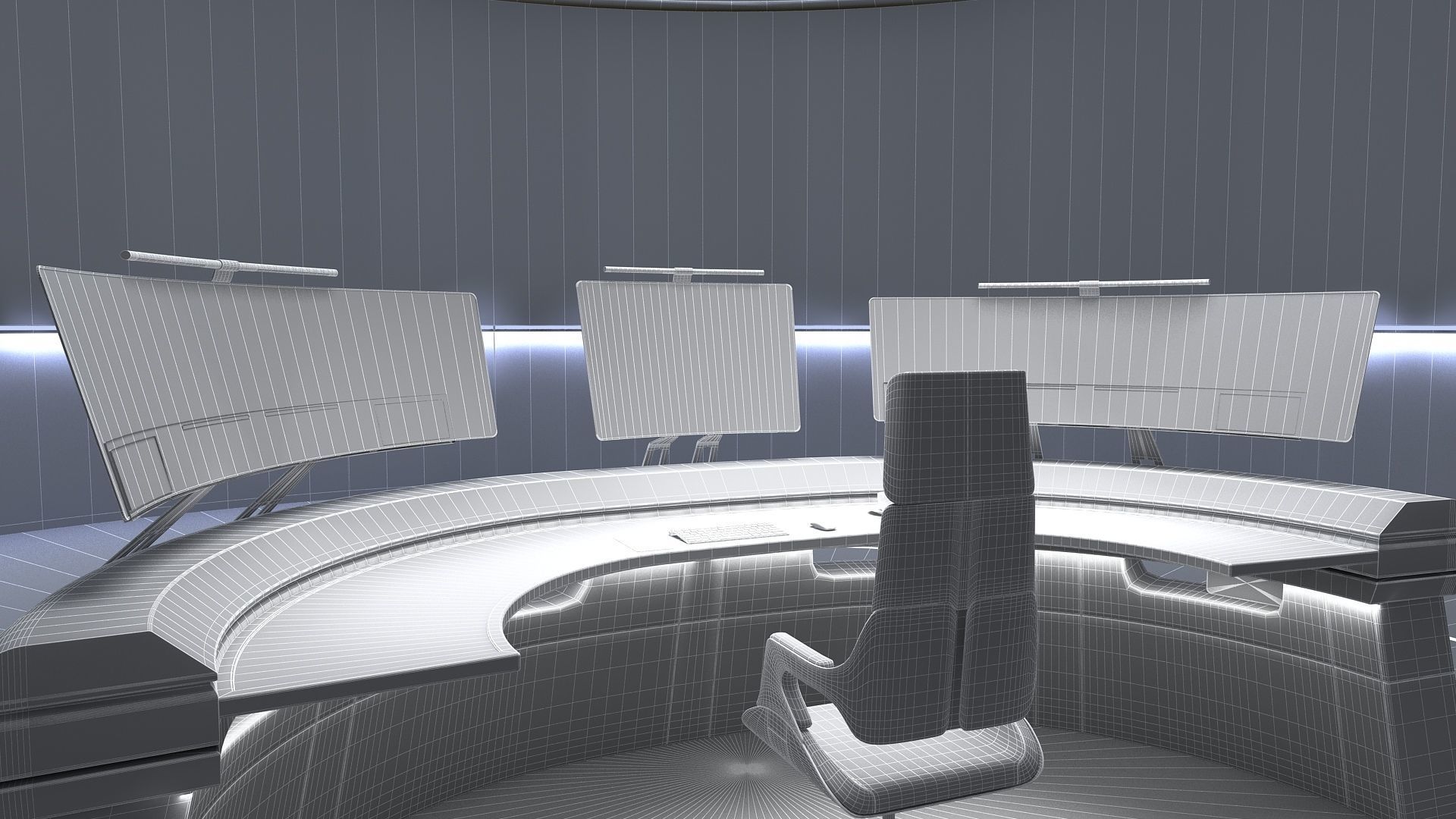 Small control room 3D model | CGTrader