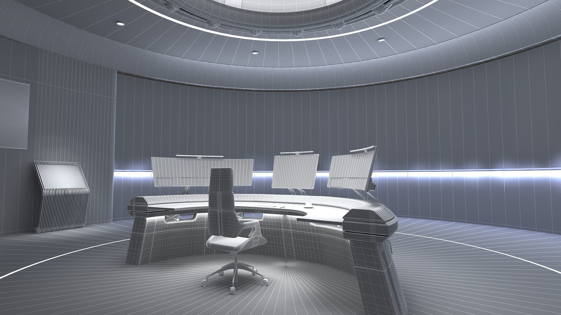 Small control room 3D model | CGTrader