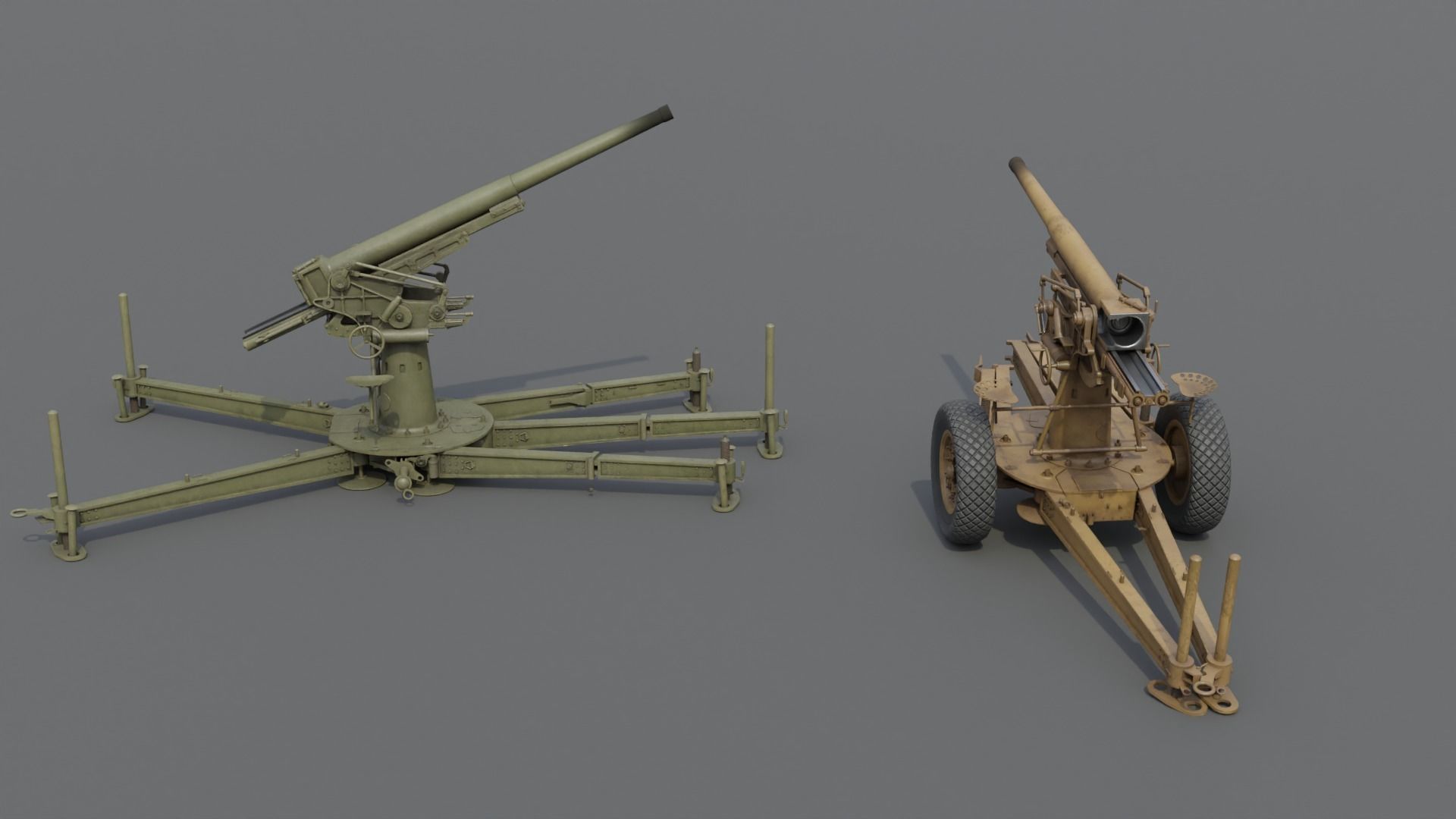 3D model Type 88 75 mm AA gun VR / AR / low-poly | CGTrader