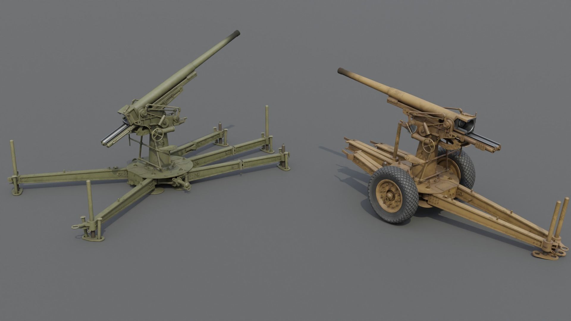 3D model Type 88 75 mm AA gun VR / AR / low-poly | CGTrader