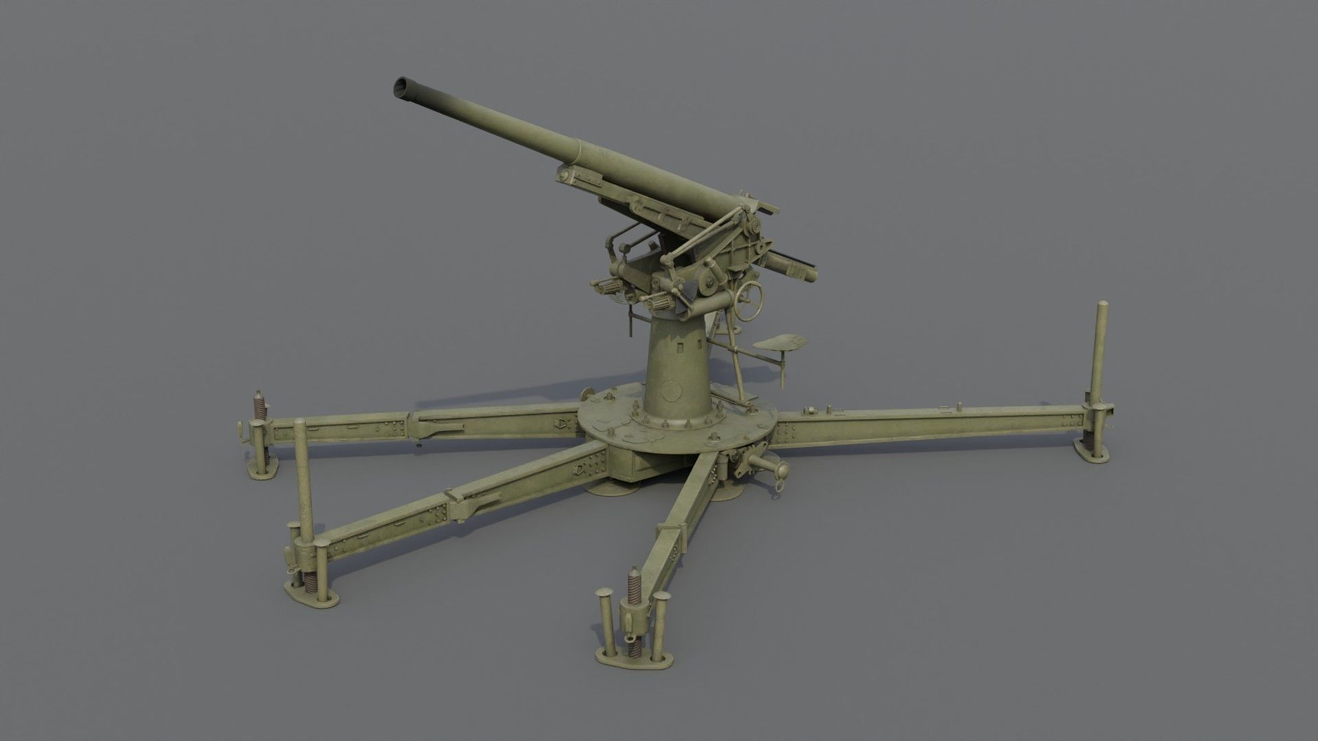 3D model Type 88 75 mm AA gun VR / AR / low-poly | CGTrader