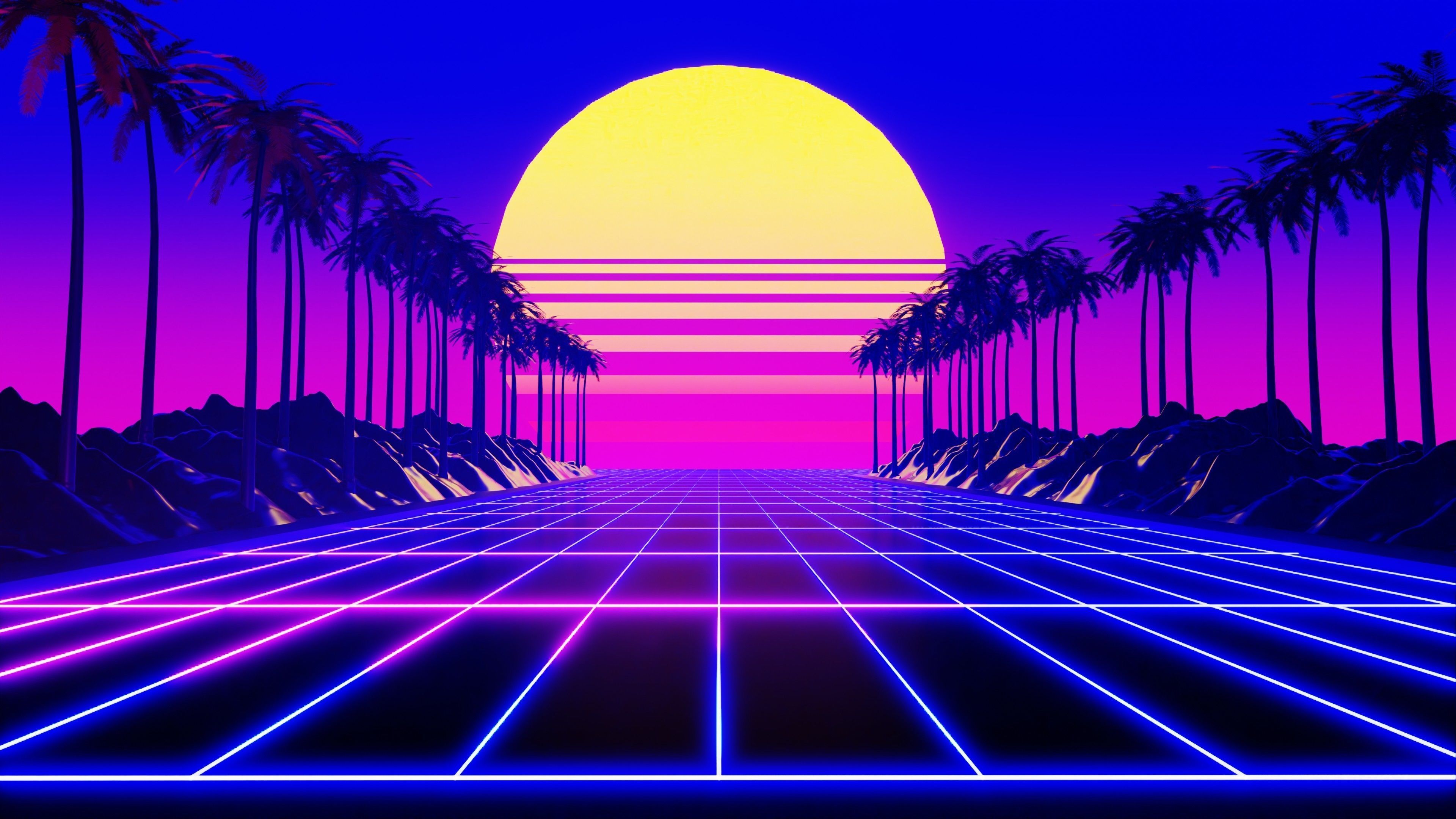 3D model Neon Synthwave VR / AR / low-poly | CGTrader