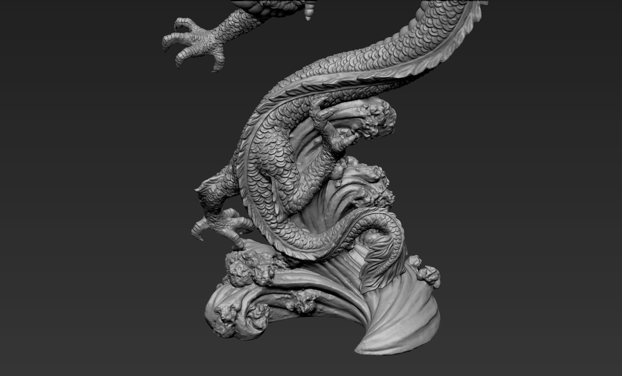 Chinese Dragon Sculpture 3D model 3D printable | CGTrader