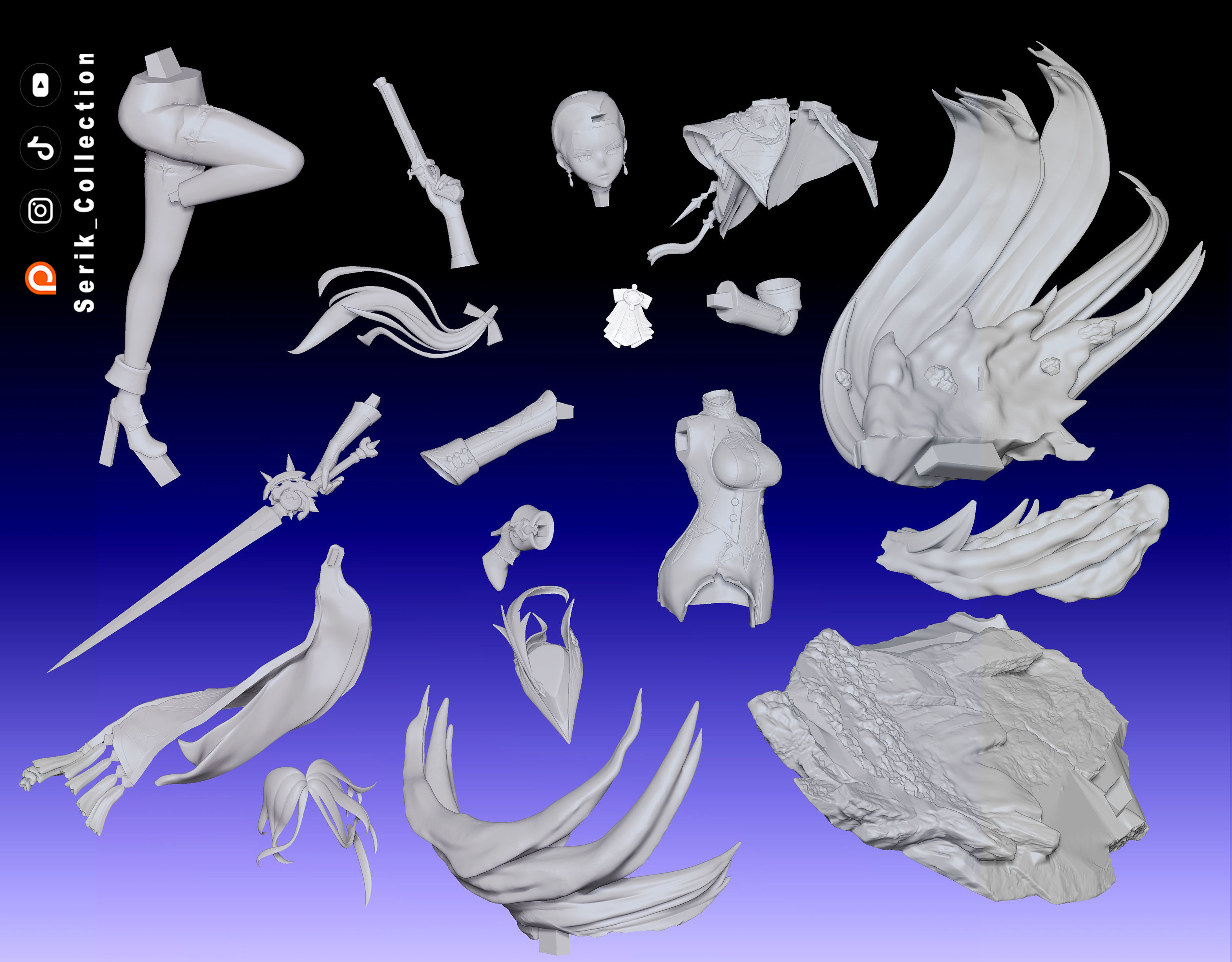 CLORINDE GENSHIN IMPACT 3D model 3D printable | CGTrader