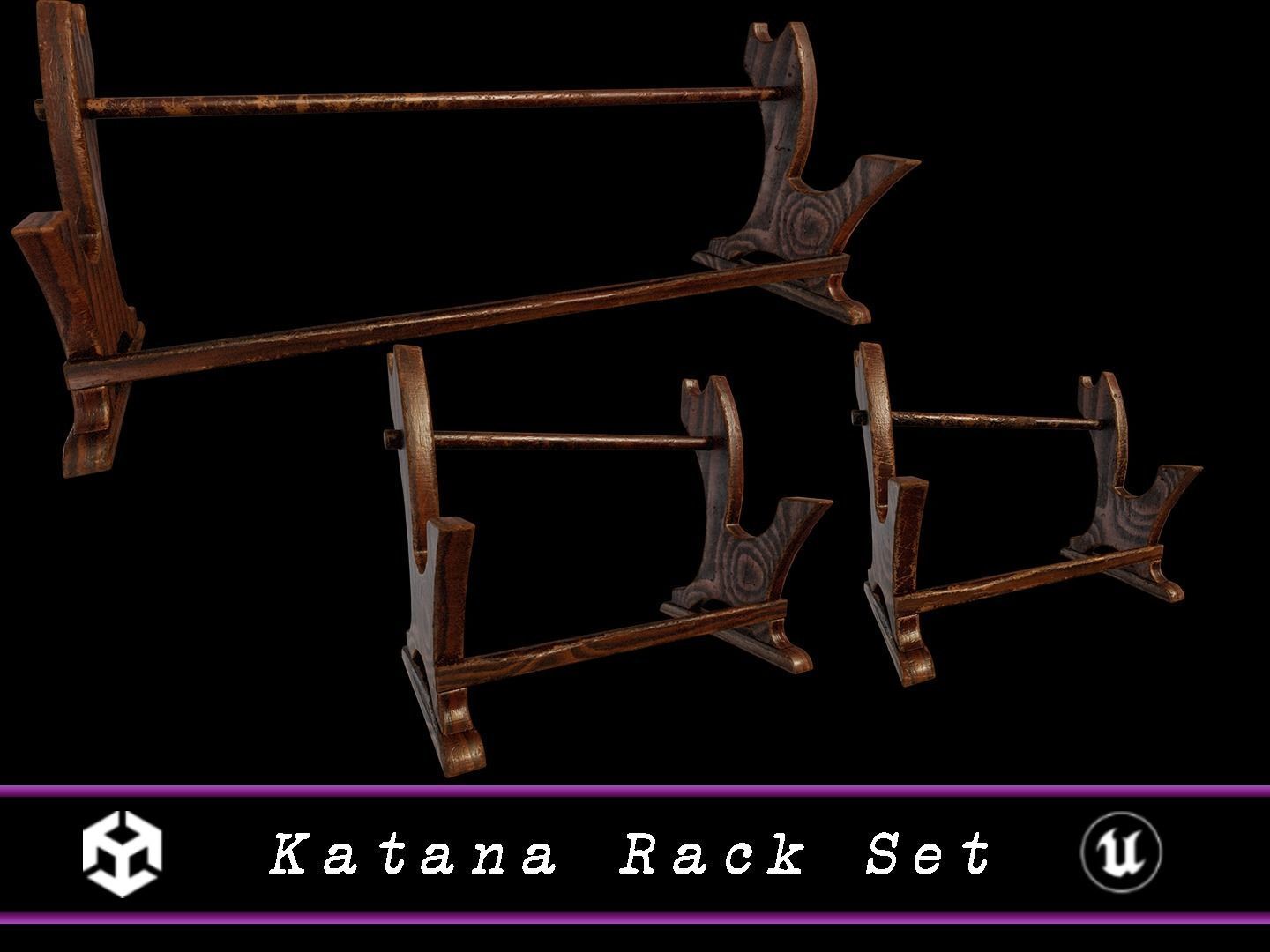 3D model Katana Rack Stand Set VR / AR / low-poly | CGTrader