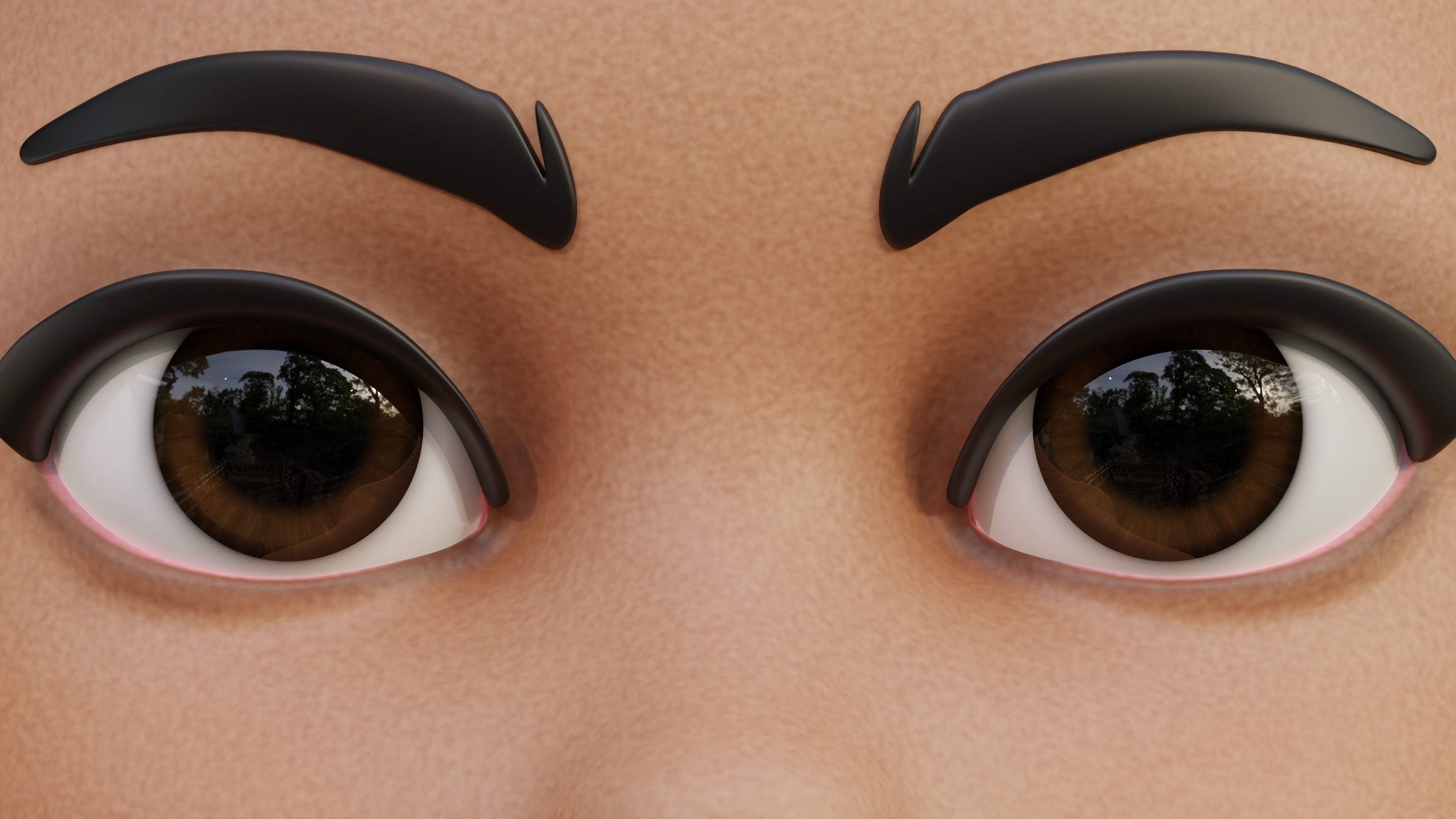 3D model Brown Disney-Style Cartoon Eyes VR / AR / low-poly | CGTrader