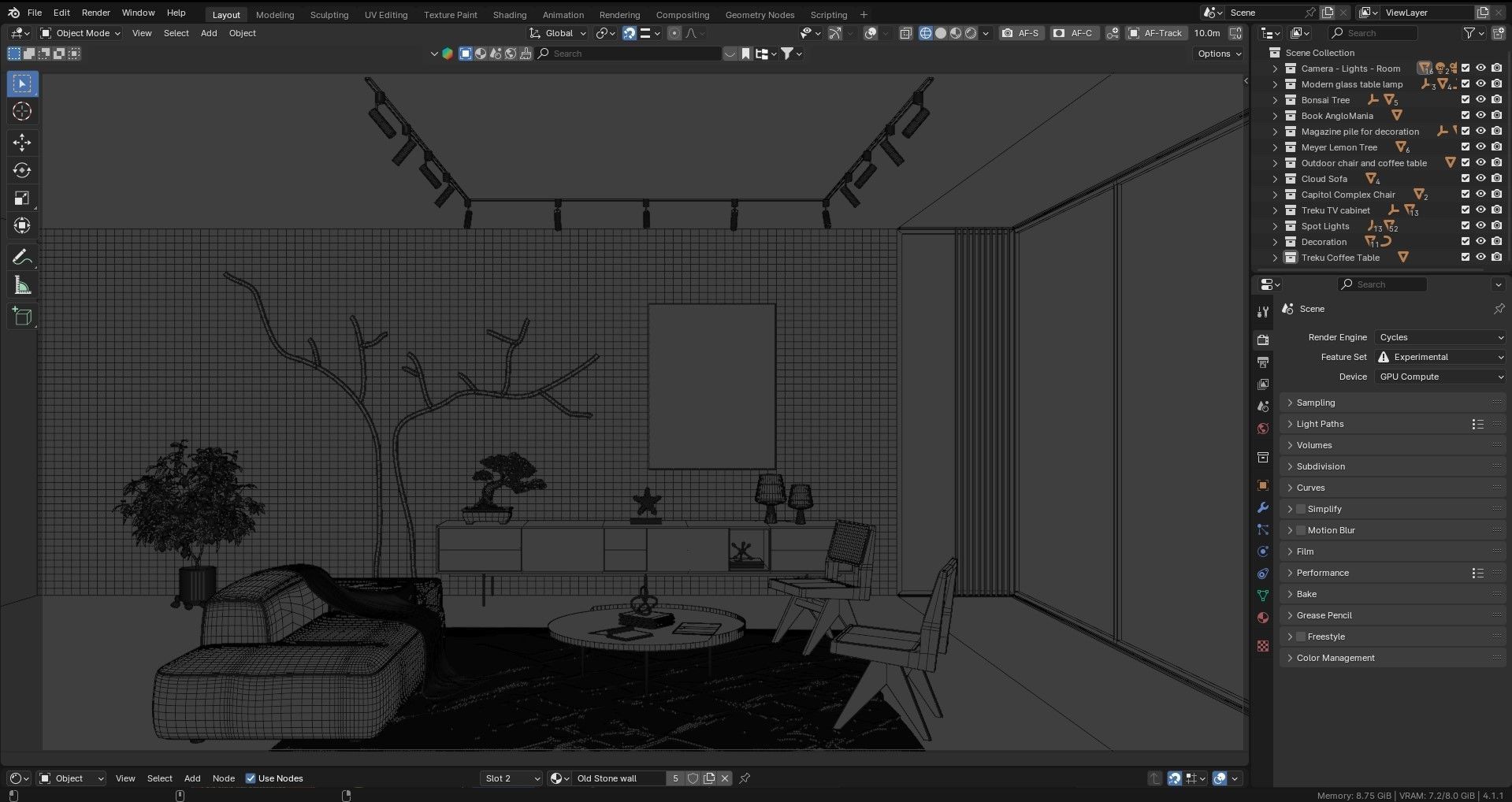 Sunlight and Concrete Blender Interior free 3D model | CGTrader