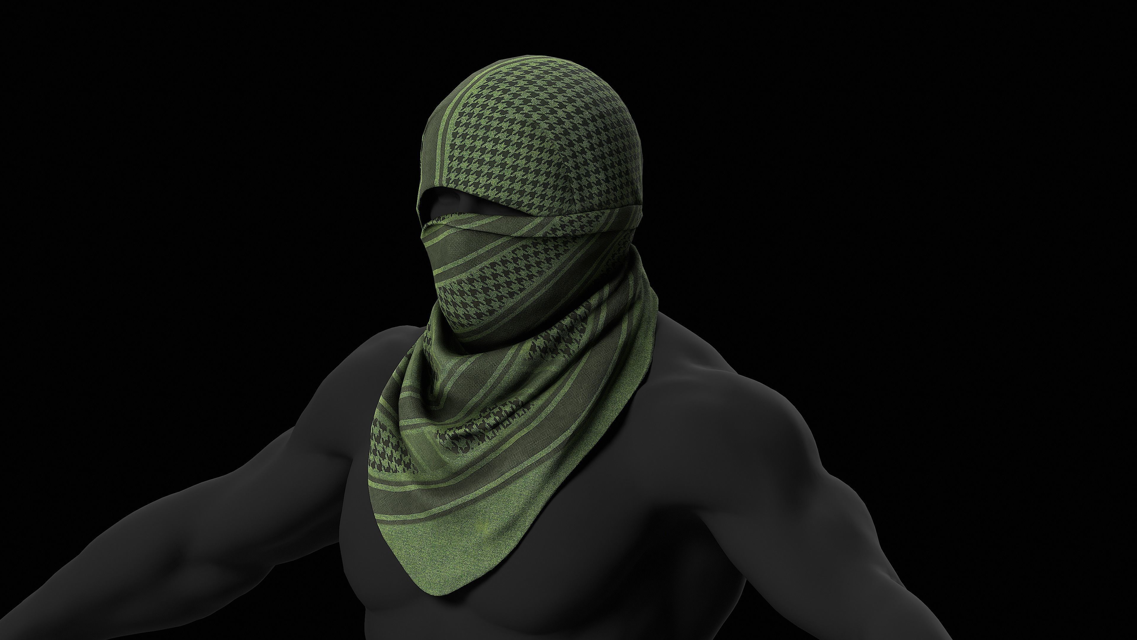 3D model Military Shemagh Tactical Desert Scarf VR / AR / low-poly ...