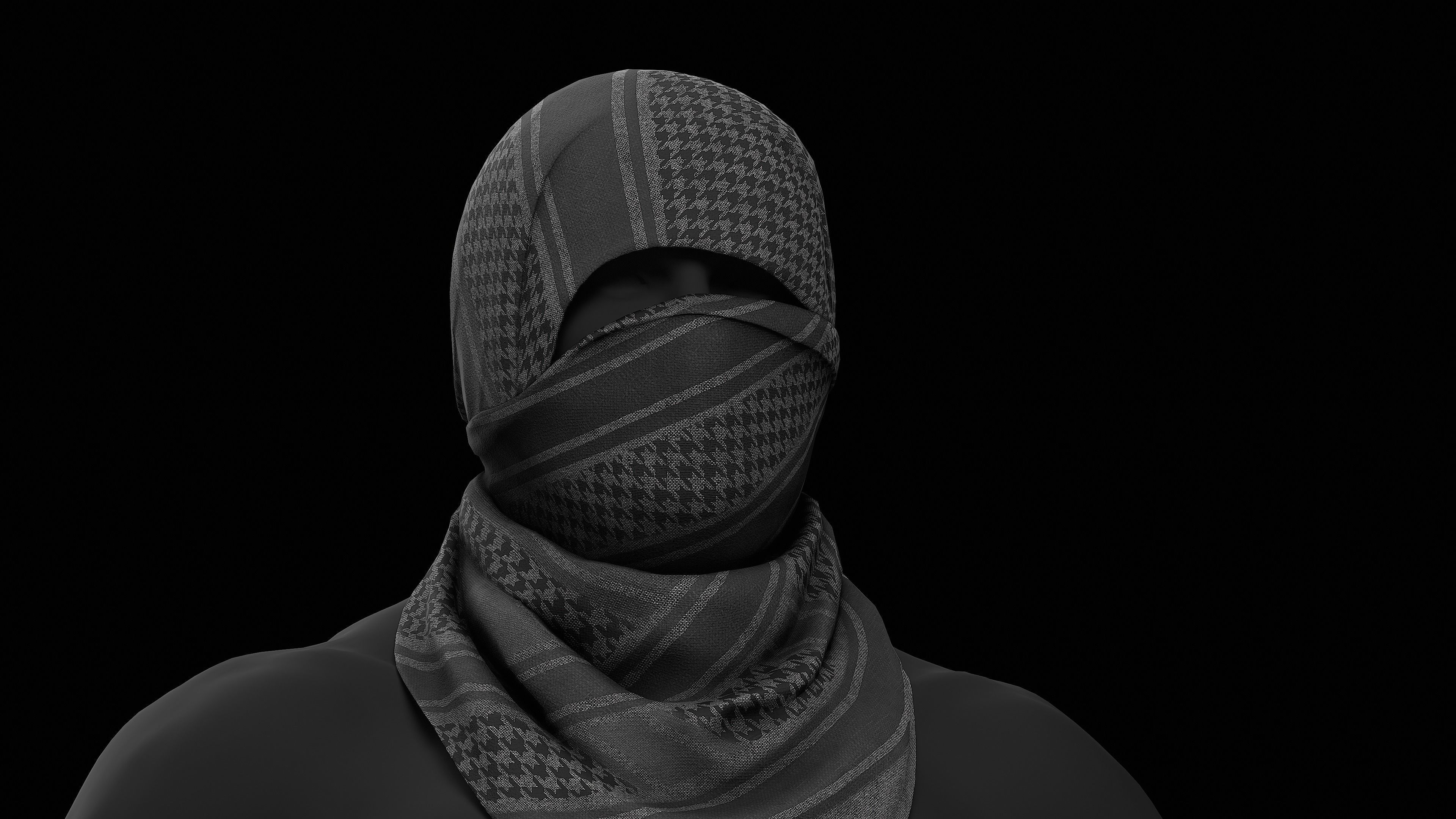 3D model Military Shemagh Tactical Desert Scarf VR / AR / low-poly ...