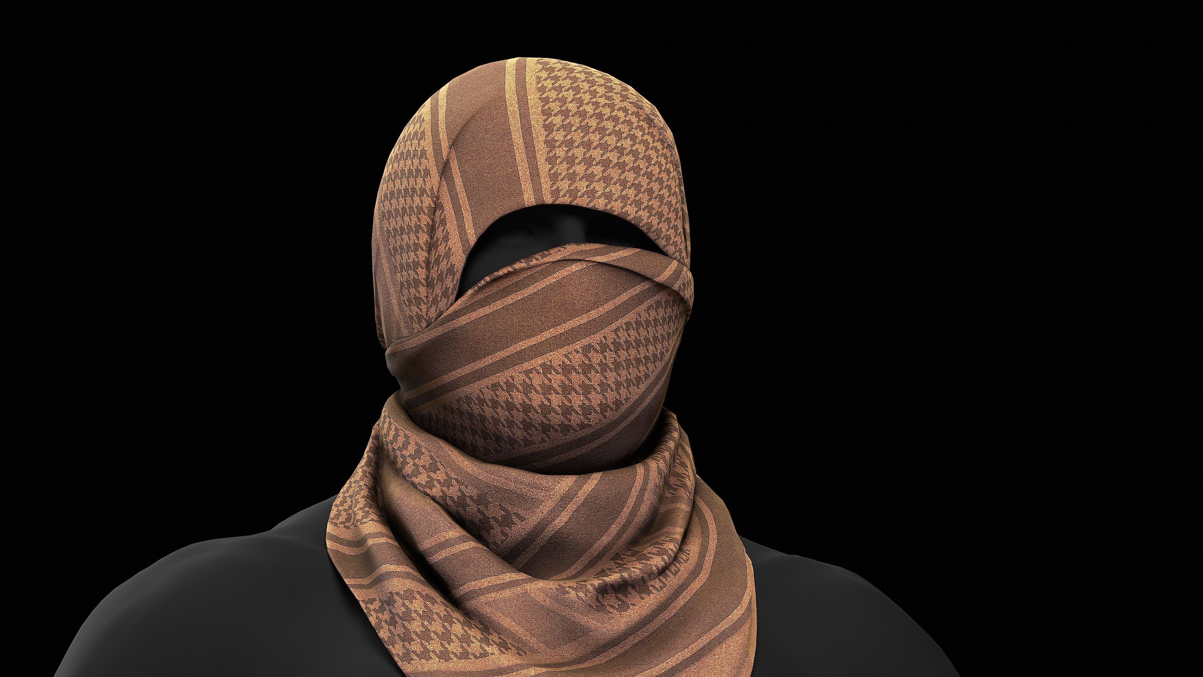 3D model Military Shemagh Tactical Desert Scarf VR / AR / low-poly ...